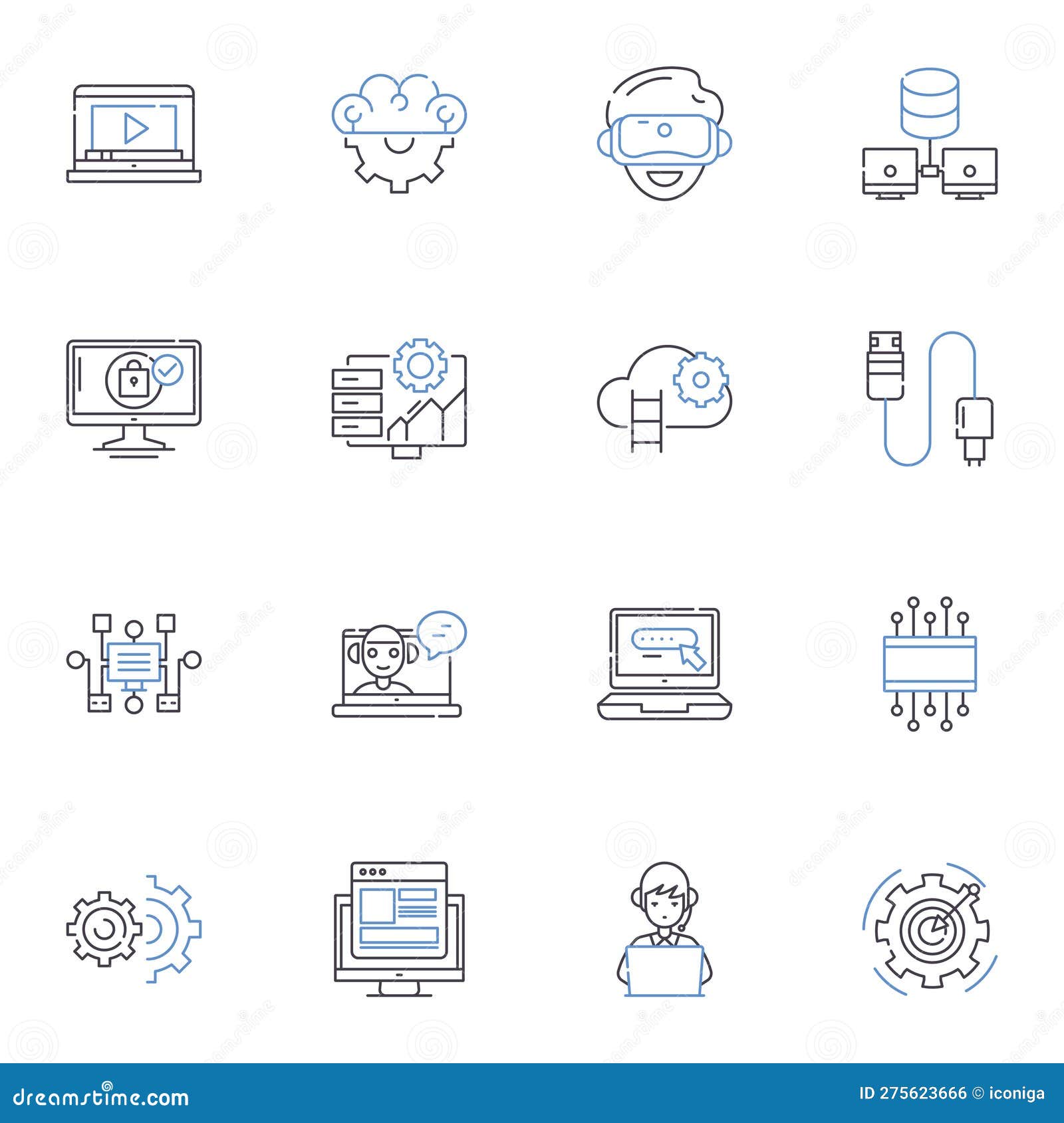 Web Design Line Icons Collection. Aesthetics, Usability, User ...