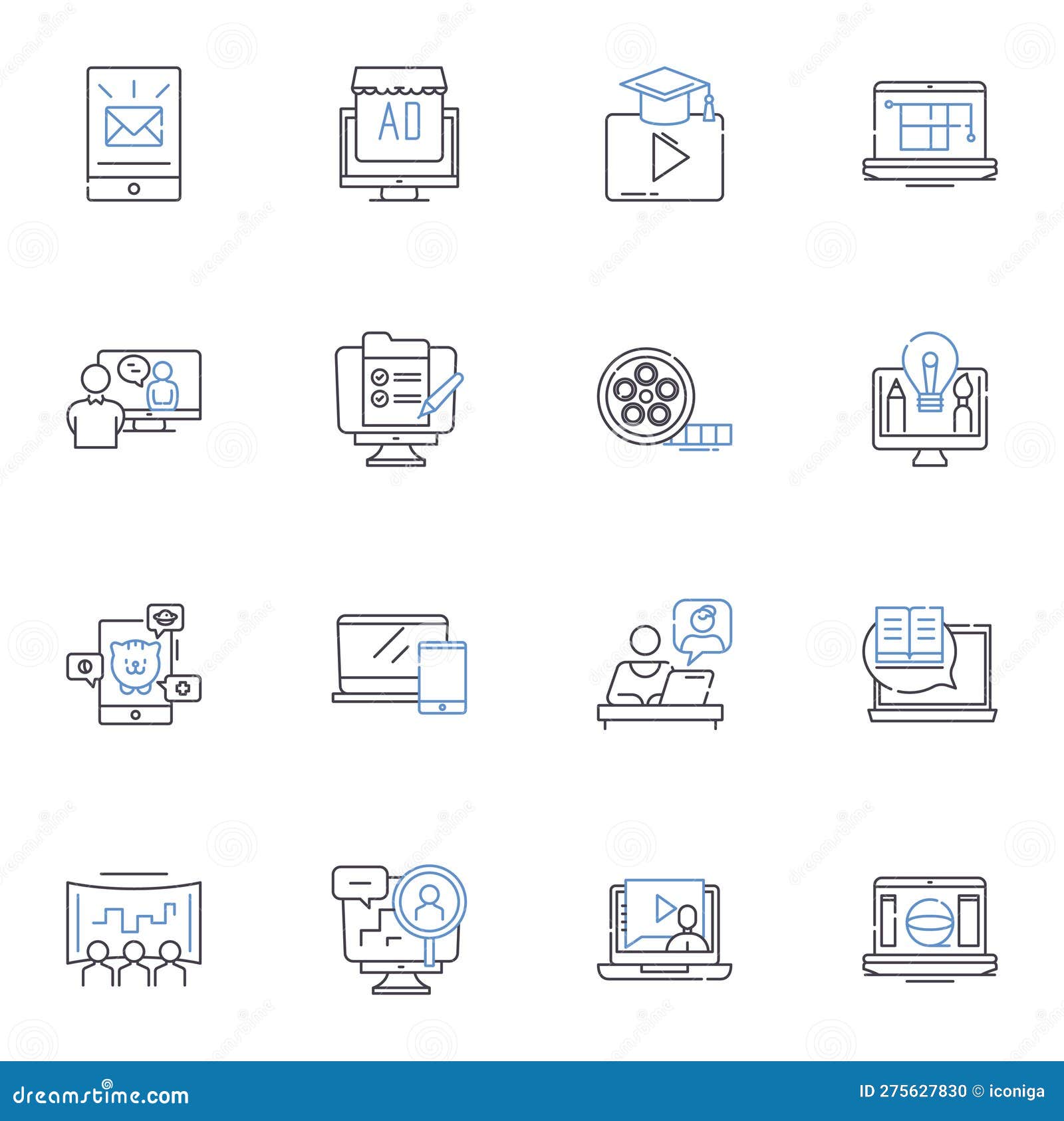 Web Design Line Icons Collection Responsive Usability Accessibility Navigation