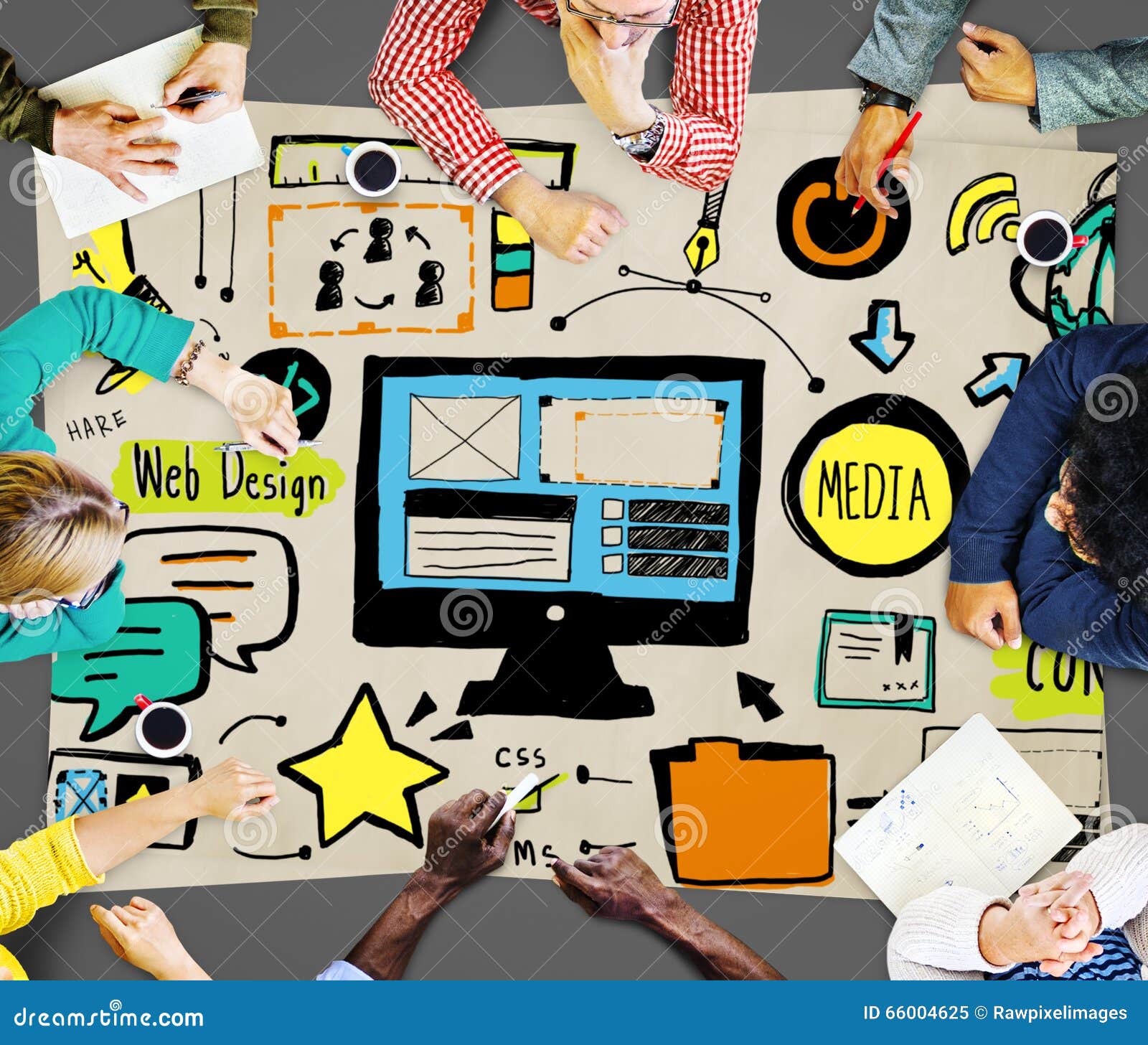 Web Design Media Content Light Bulb Inspiration Concept Stock Image ...