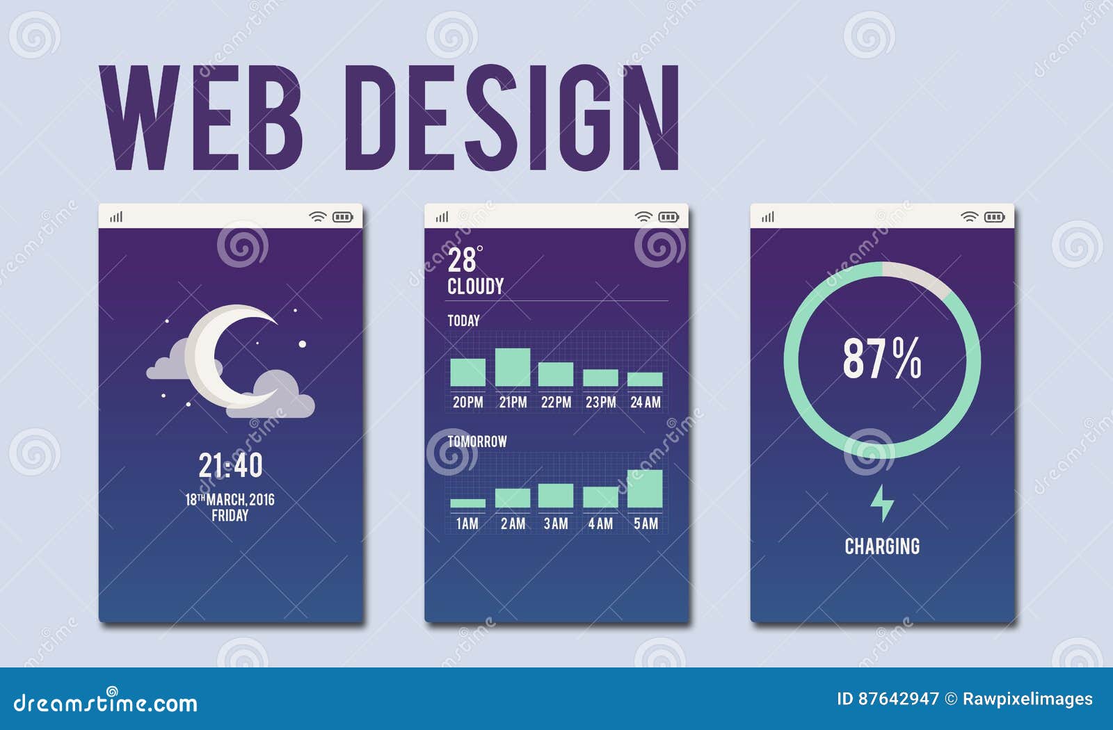 Web Design Mobile Interface Layout Concept Stock Illustration ...