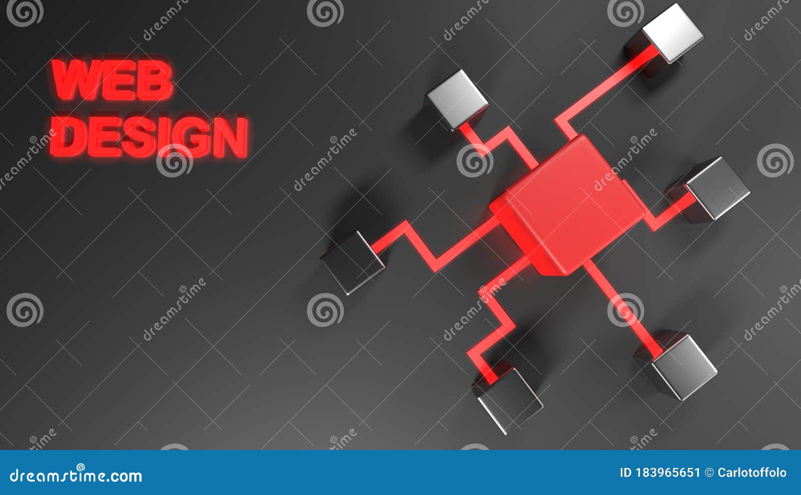 WEB DESIGN Network Connections Background - 3D Rendering Illustration ...