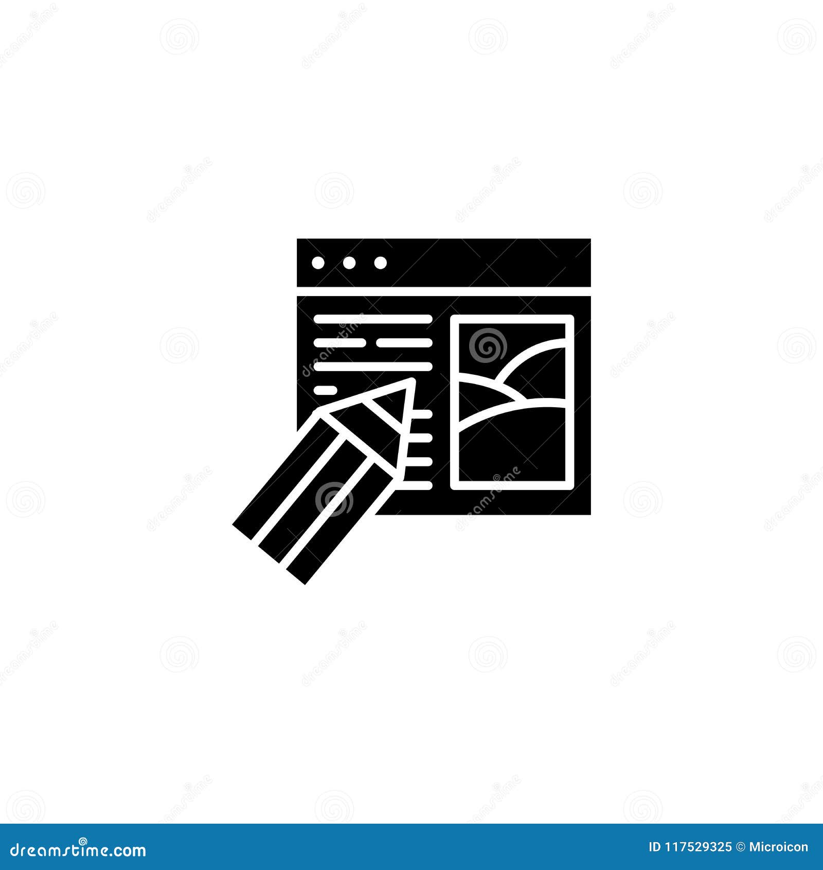 Web Design Page Black Icon Concept. Web Design Page Flat Vector Symbol ...