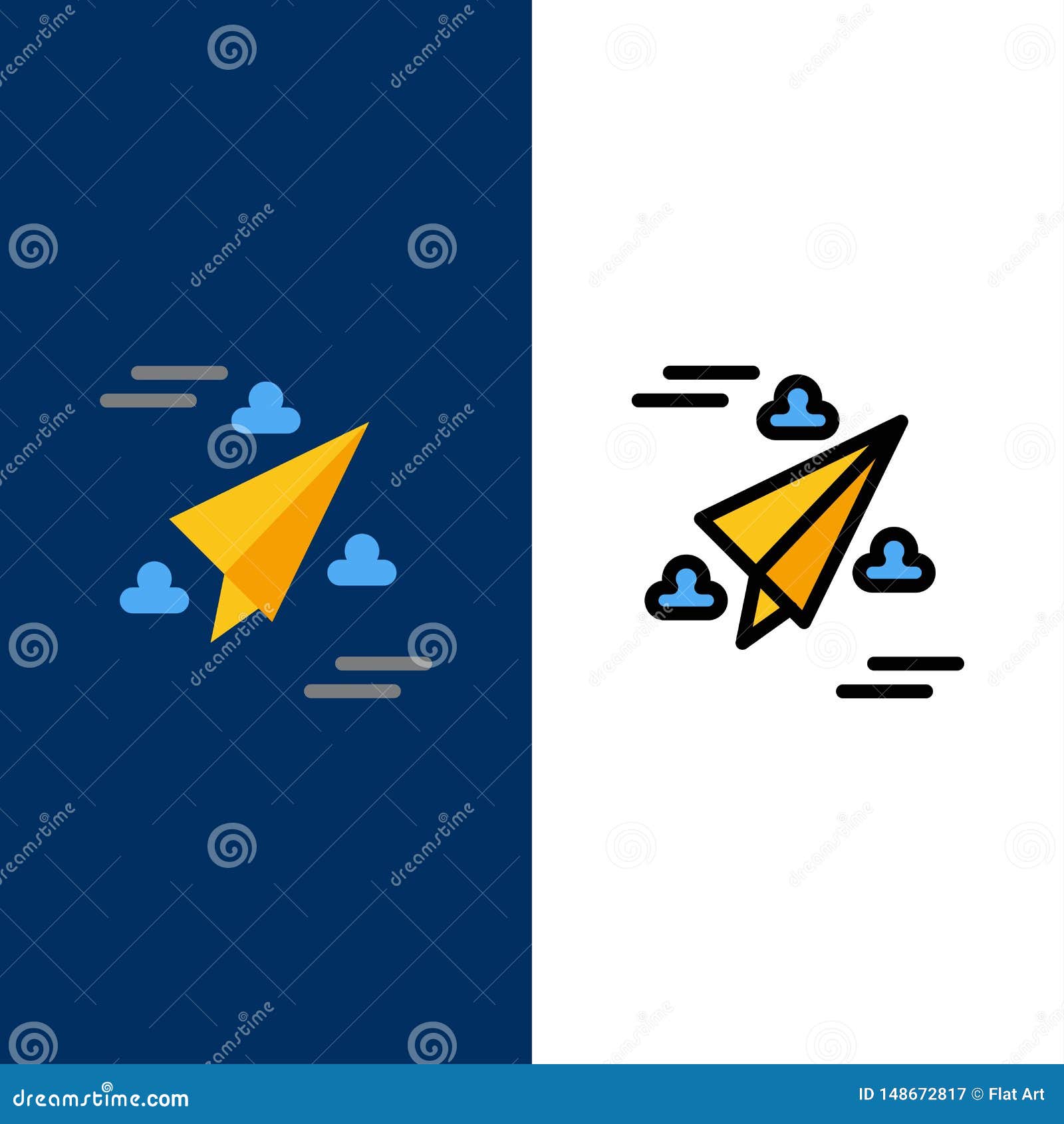 Web, Design, Paper, Fly Icons. Flat and Line Filled Icon Set Vector ...