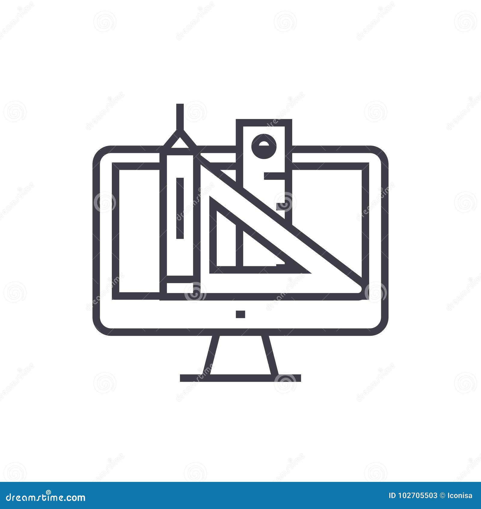 Axe Icon Design, Bushcraft Symbol, Line Art Style, Camping Axe Vector ...