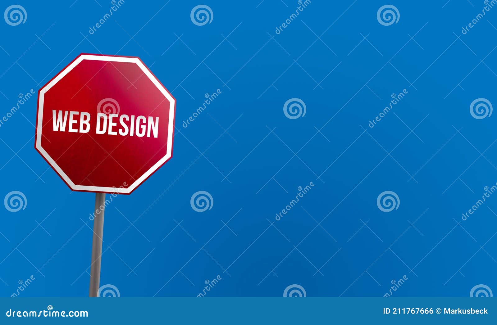 Web Design - Red Sign with Blue Sky Stock Illustration - Illustration ...