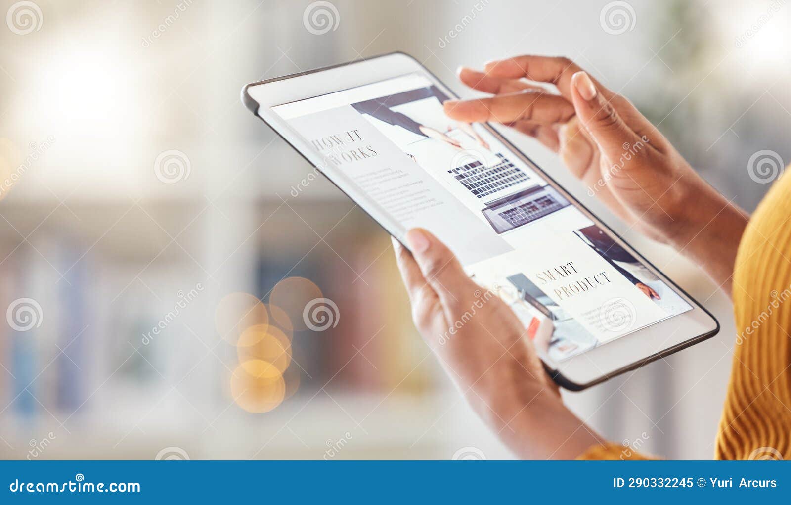 Web Design, Research and Hands with a Tablet for Work, Programming or ...