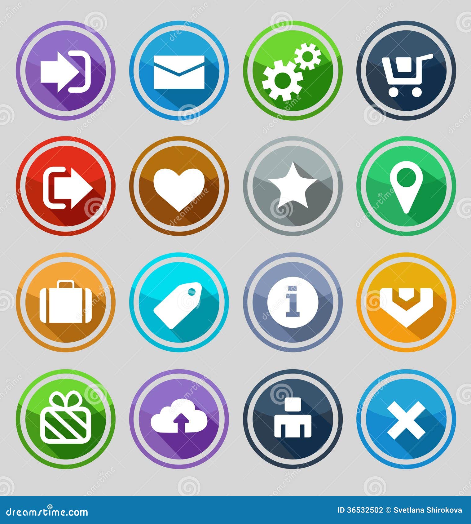 Web Design Round Buttons Set Stock Vector - Illustration of menu, icon ...