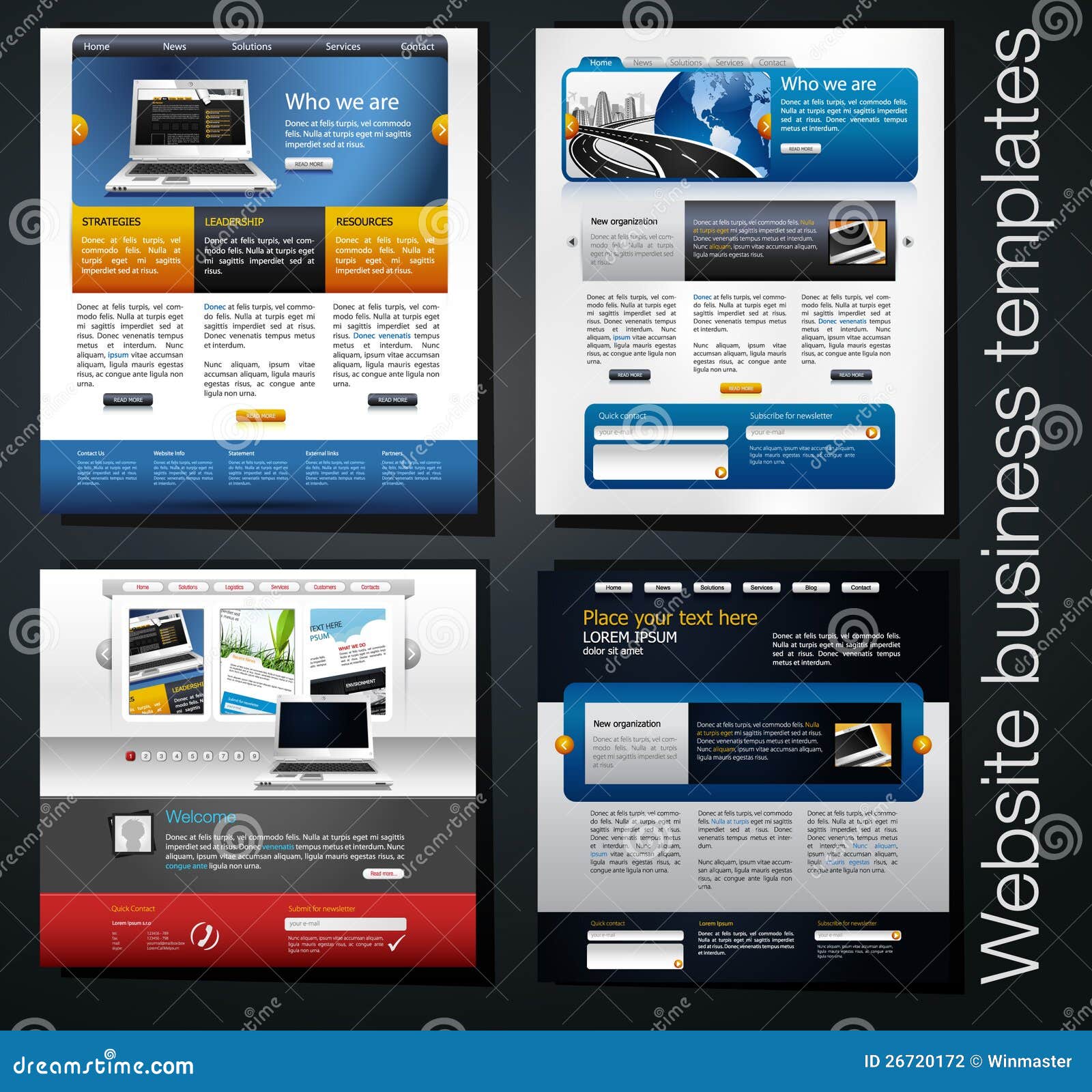 Web design set stock vector. Illustration of business - 26720172