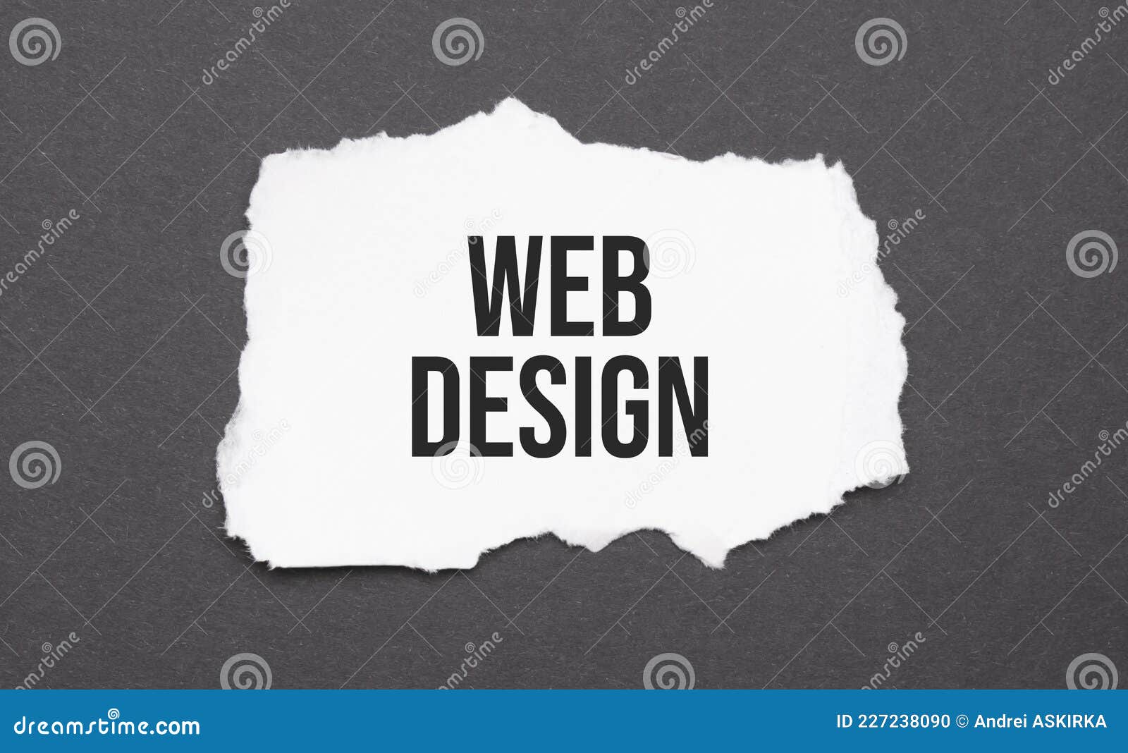 Web Design Sign on the Torn Paper on the Black Background Stock Photo ...
