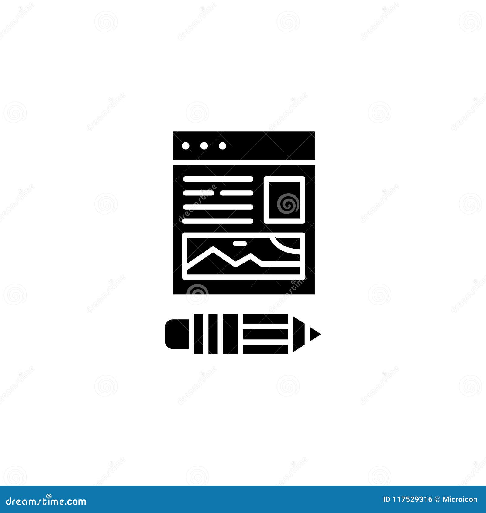Web Design Site Black Icon Concept. Web Design Site Flat Vector Symbol ...