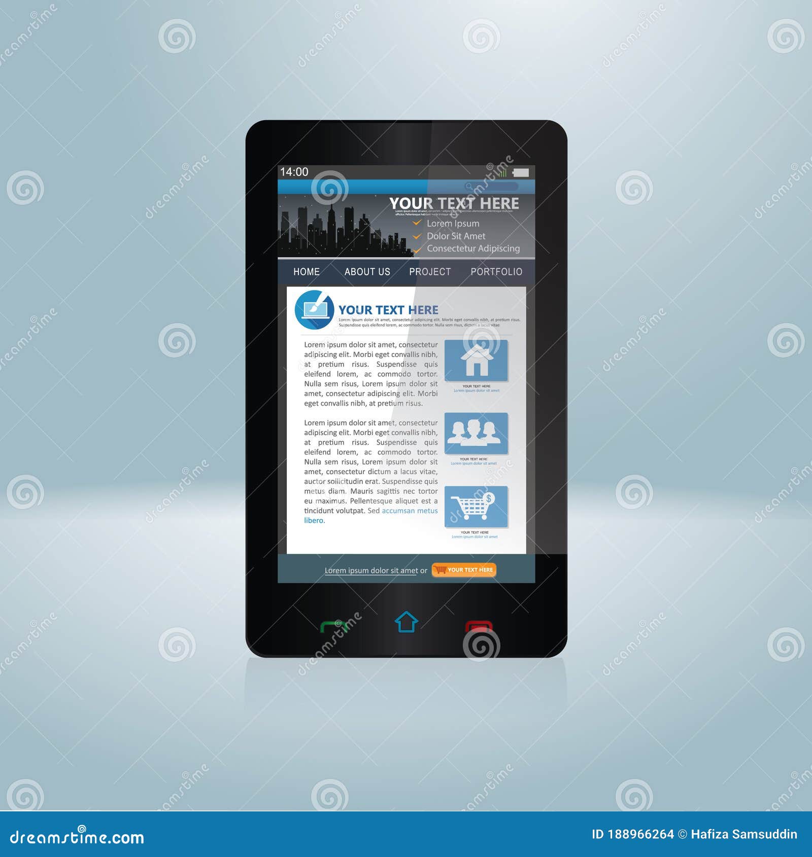 Web Design on a Smartphone. Vector Illustration Decorative Design Stock ...