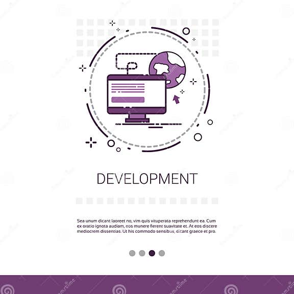 Web Design Software Development Computer Programming Device Technology Banner with Copy Space ...