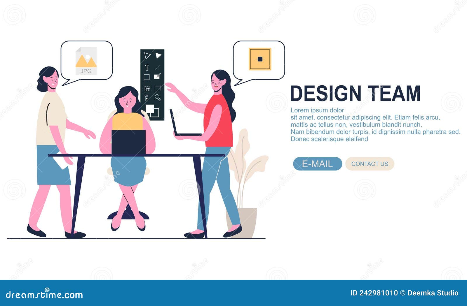 Web Design Studio or Team Working Illustration Stock Illustration ...