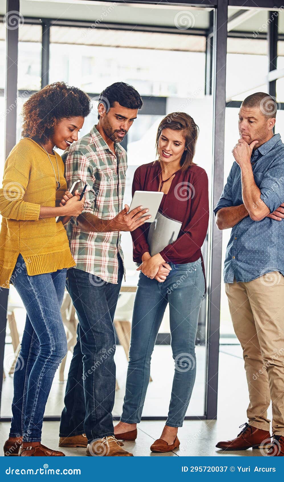 Web Design, Teamwork and Talking in Office with Tablet, Planning and ...