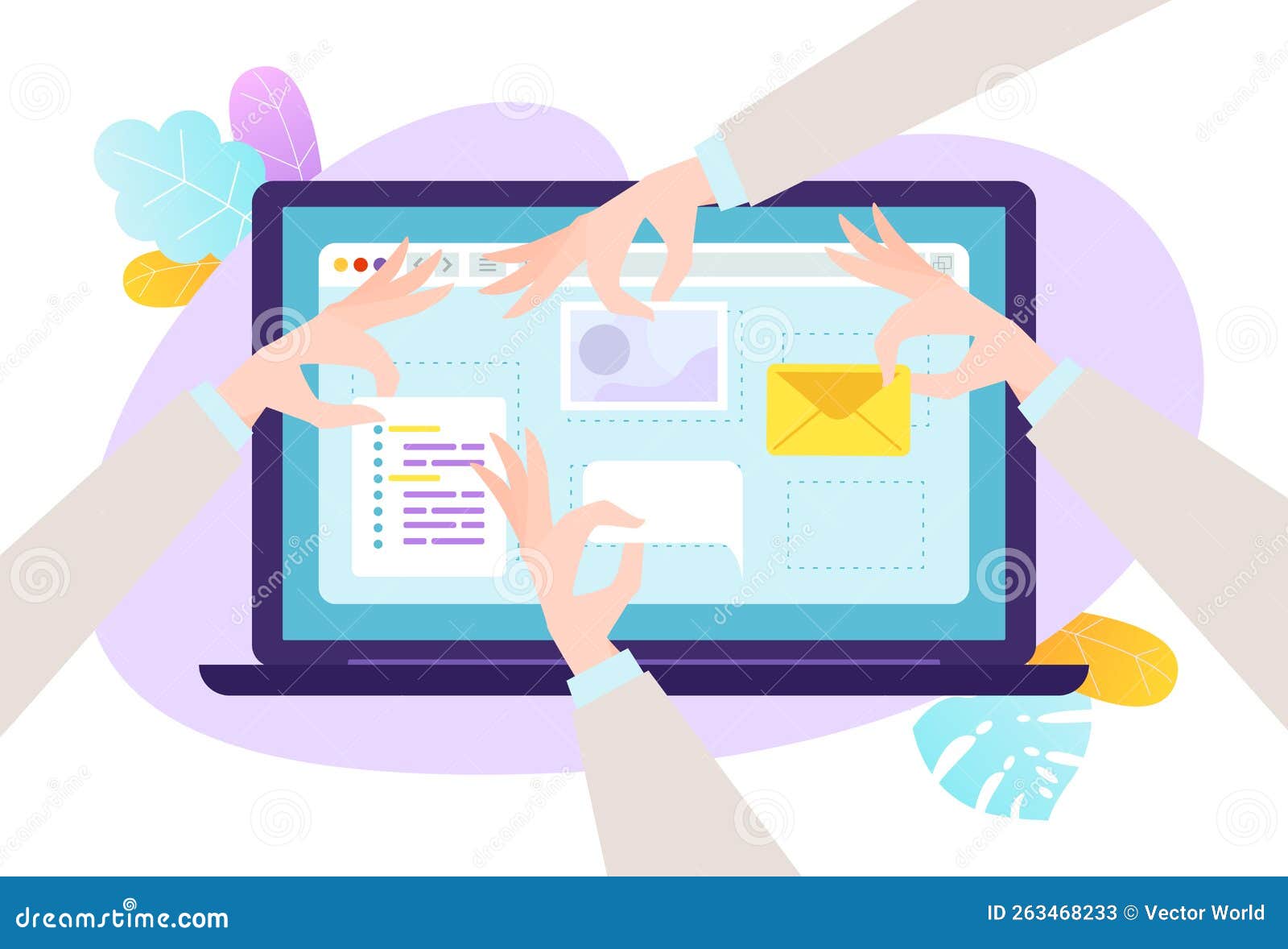 Web Design Technology Concept, Vector Illustration, Flat Hand Make ...