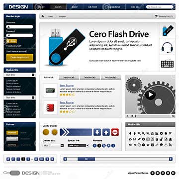 Web Design Template 7 (Dynamic Theme) Vector Stock Vector ...