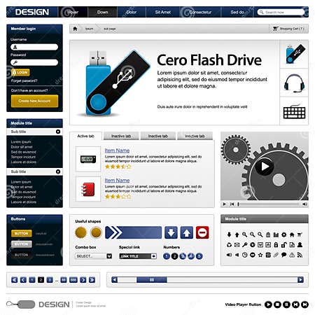 Web Design Template 7 (Dynamic Theme) Vector Stock Vector ...