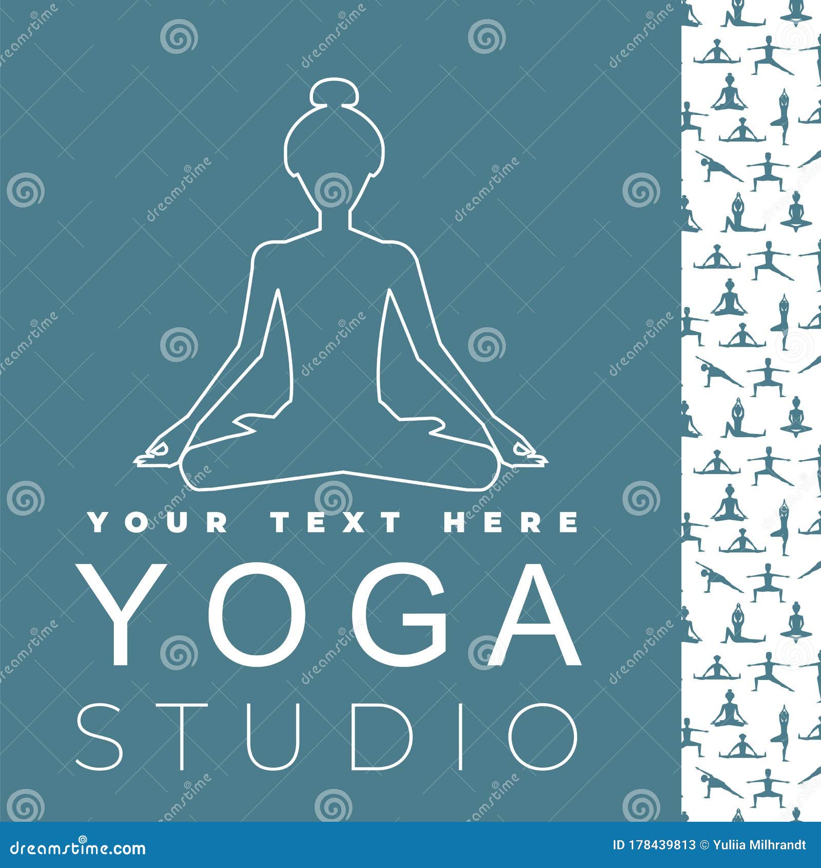 Design Template Banner, Poster for Yoga Studio. Vector Stock ...