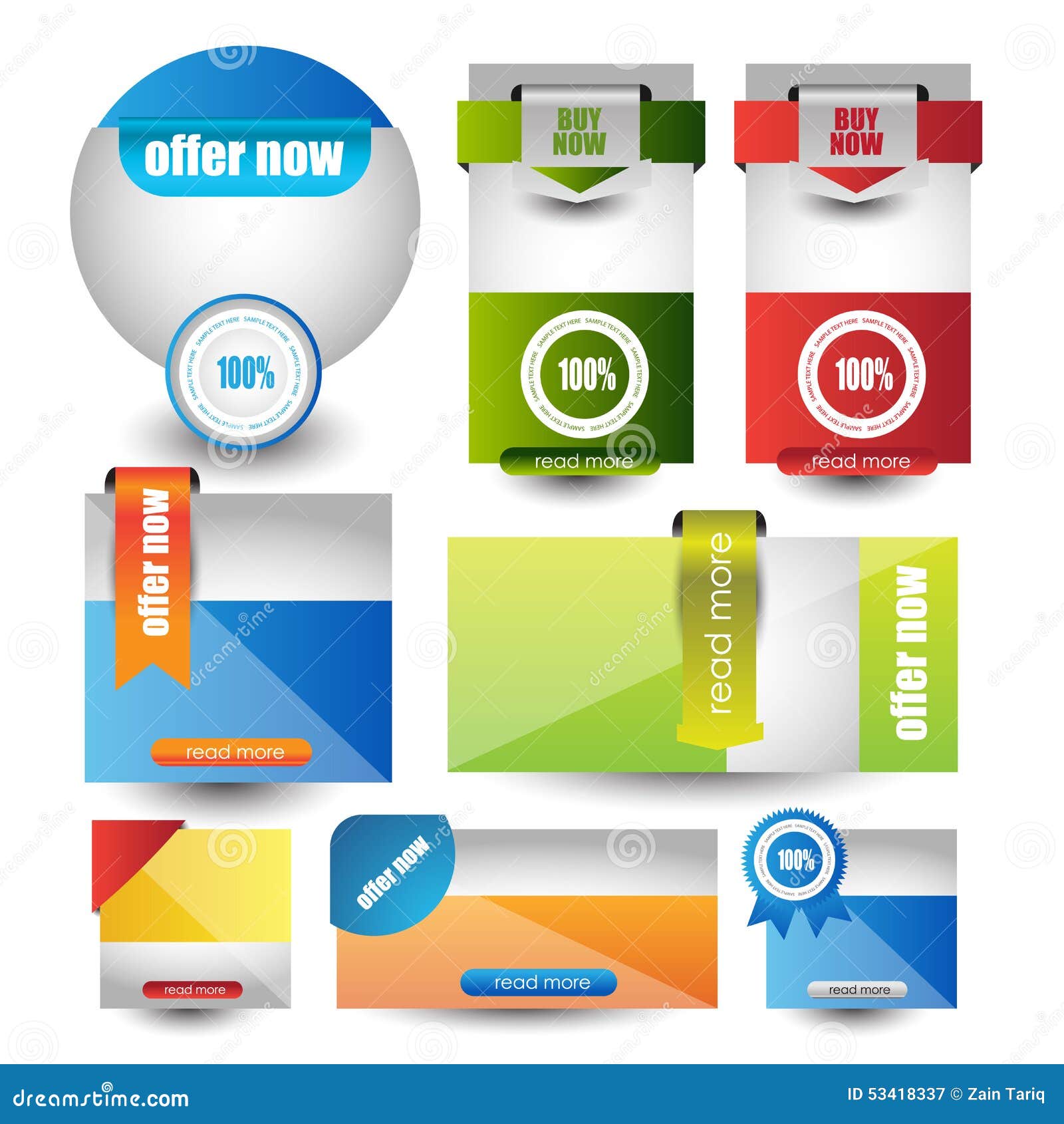 Web Design Template Navigation Elements: Navigation Buttons with ...