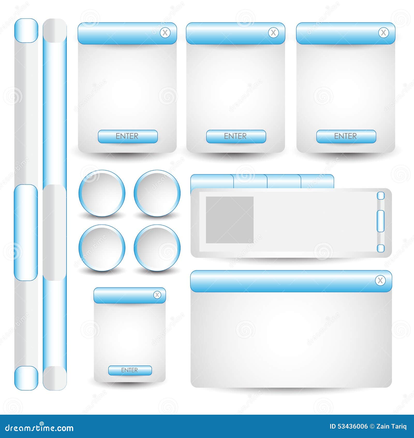 Web Design Template Navigation Elements: Navigation Buttons with ...