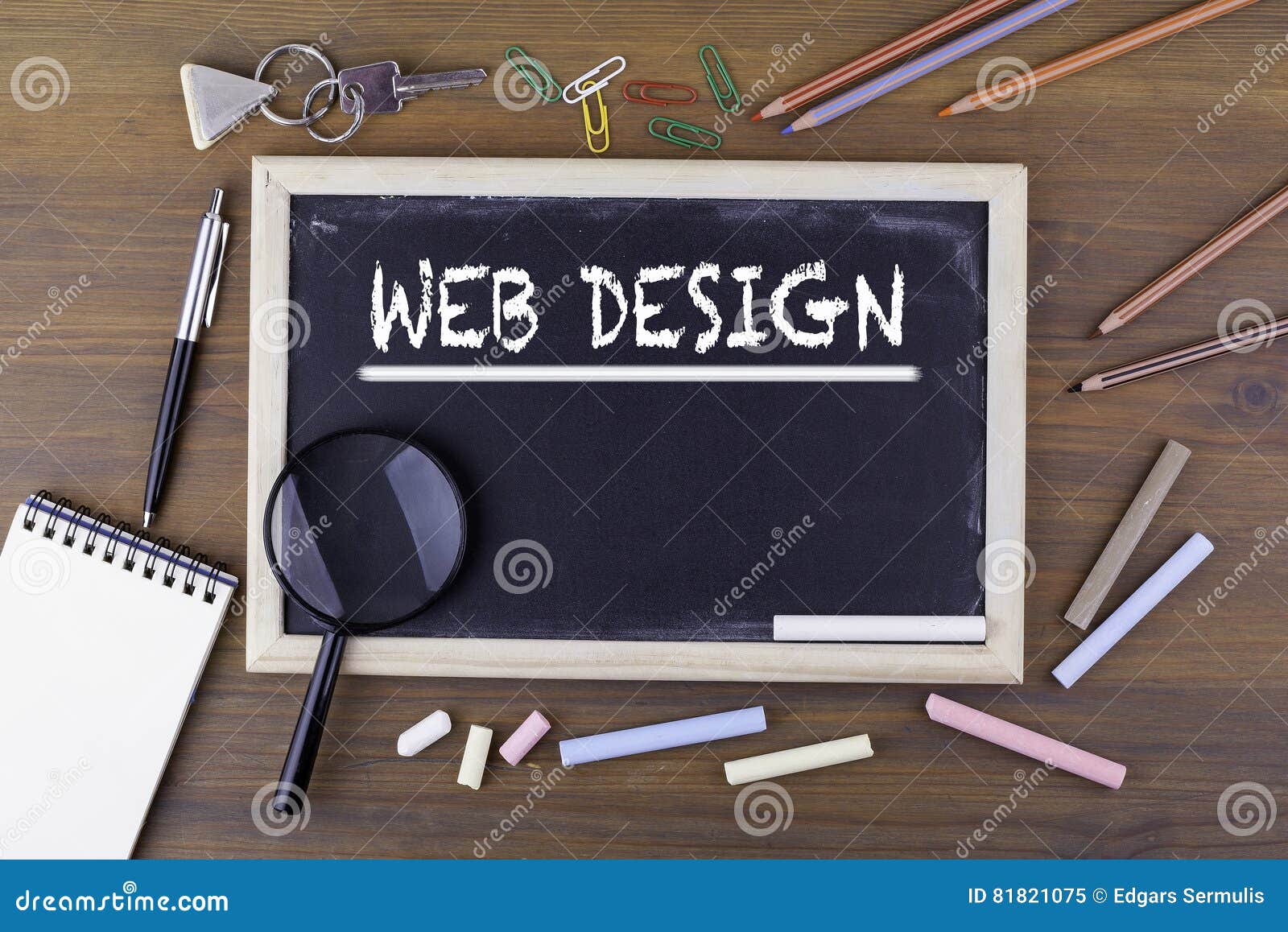 Web Design. Text on the Chalk Board Stock Image - Image of ...