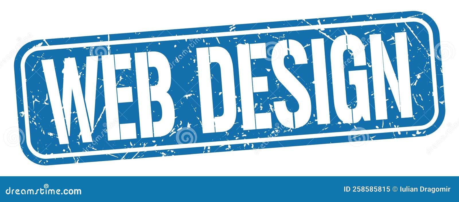 WEB DESIGN Text Written on Blue Stamp Sign Stock Image - Image of stamp ...