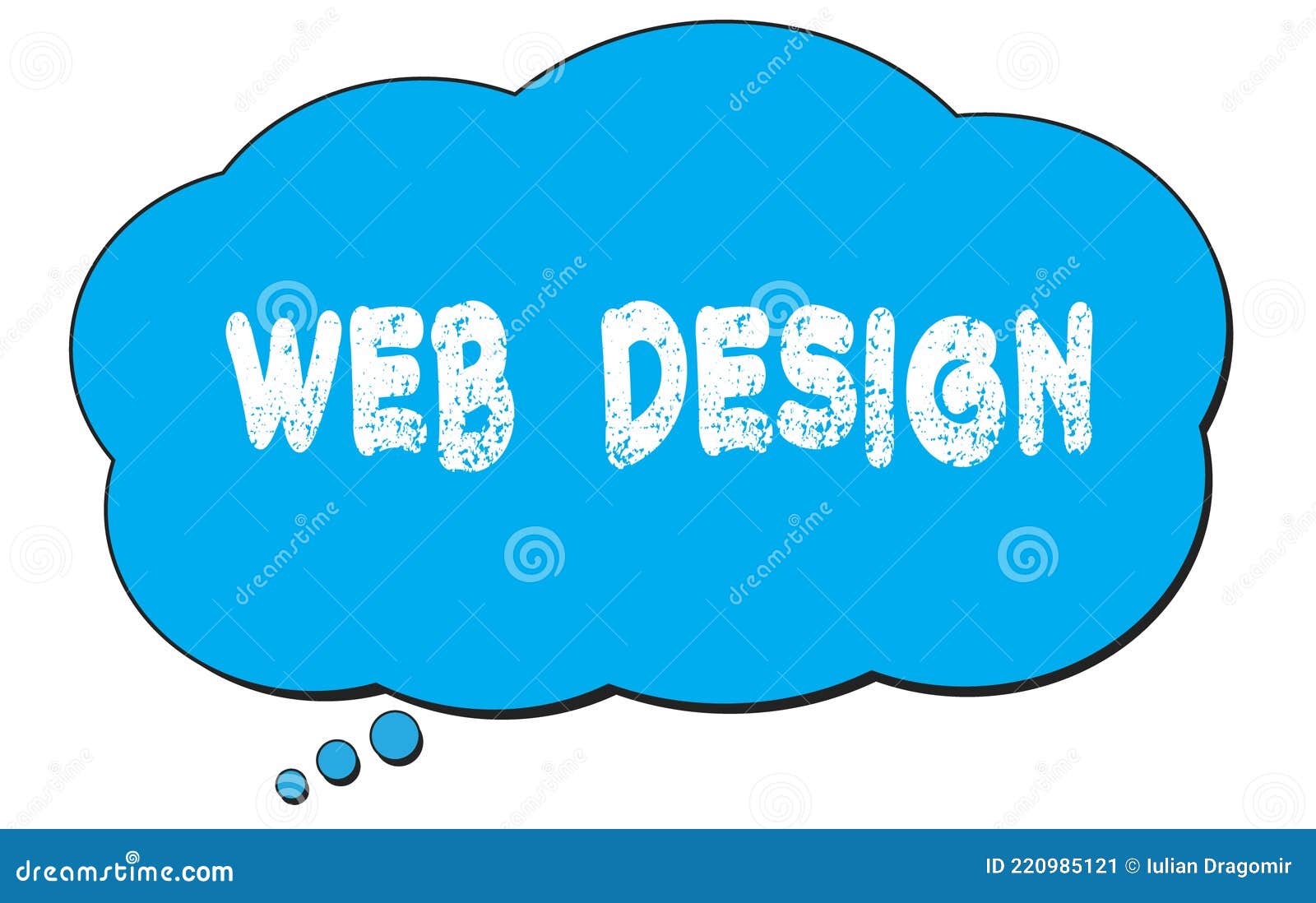 WEB DESIGN Text Written on a Blue Thought Bubble Stock Illustration ...