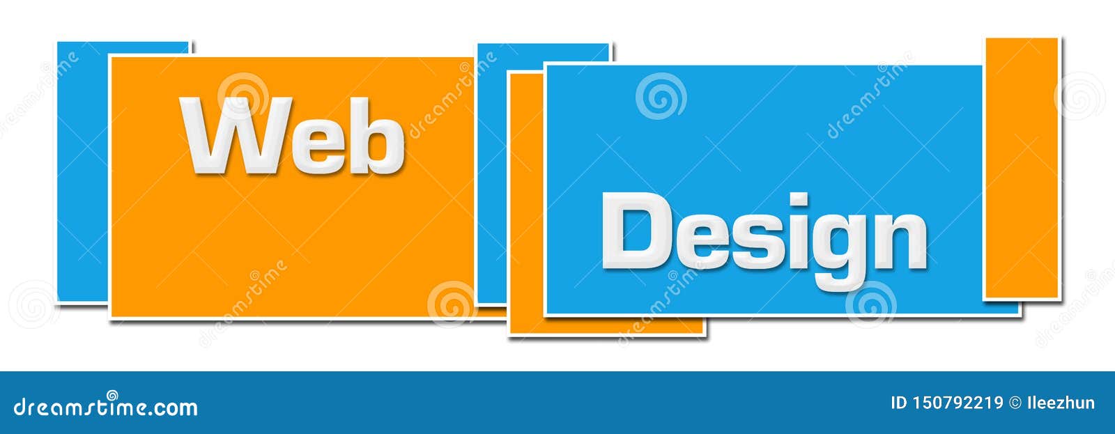 Web Design Blue Orange Boxes Horizontal Stock Illustration ...