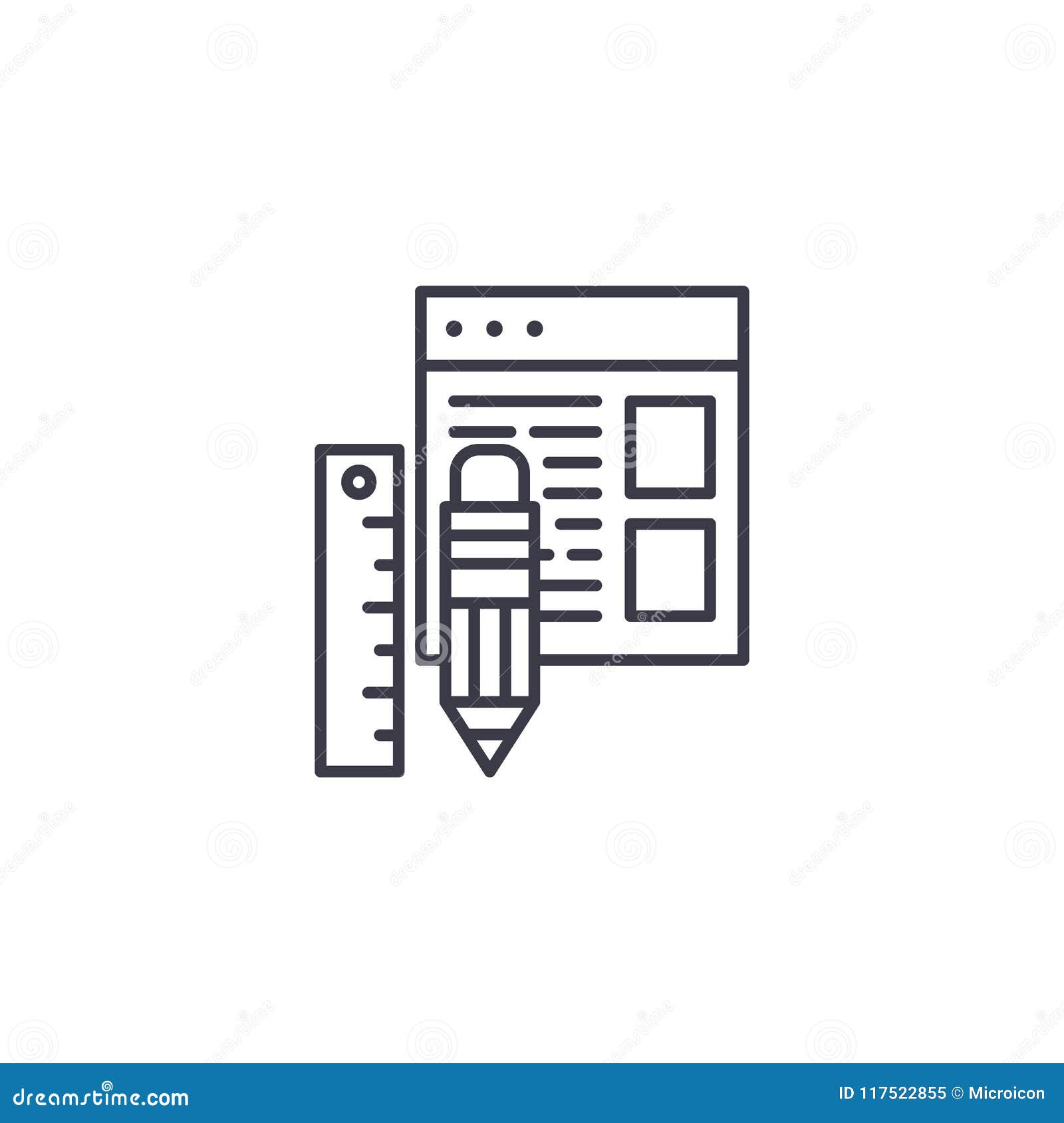 Web Design Tools Linear Icon Concept. Web Design Tools Line Vector Sign ...