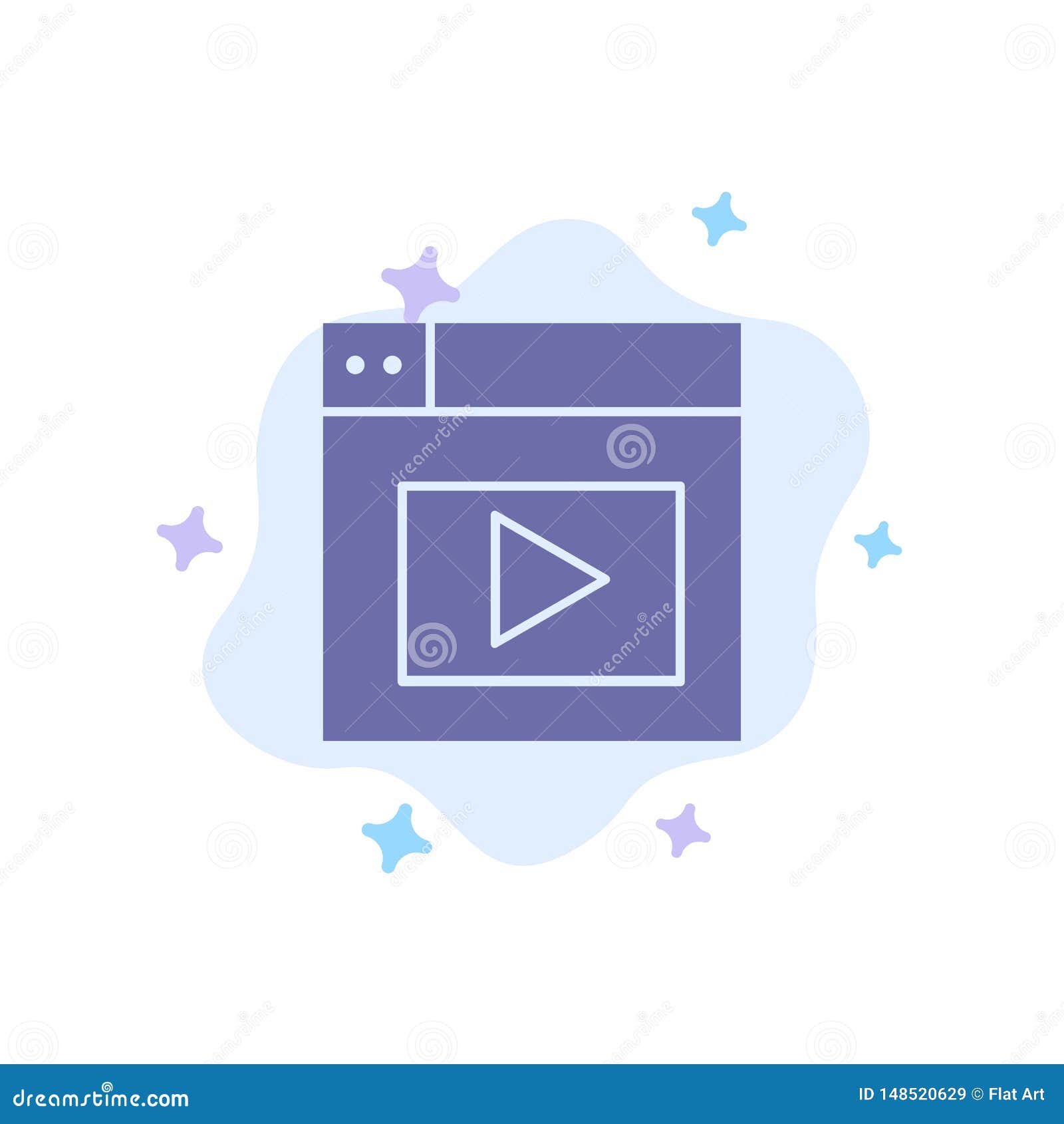 Web, Design, Video Blue Icon on Abstract Cloud Background Stock Vector ...