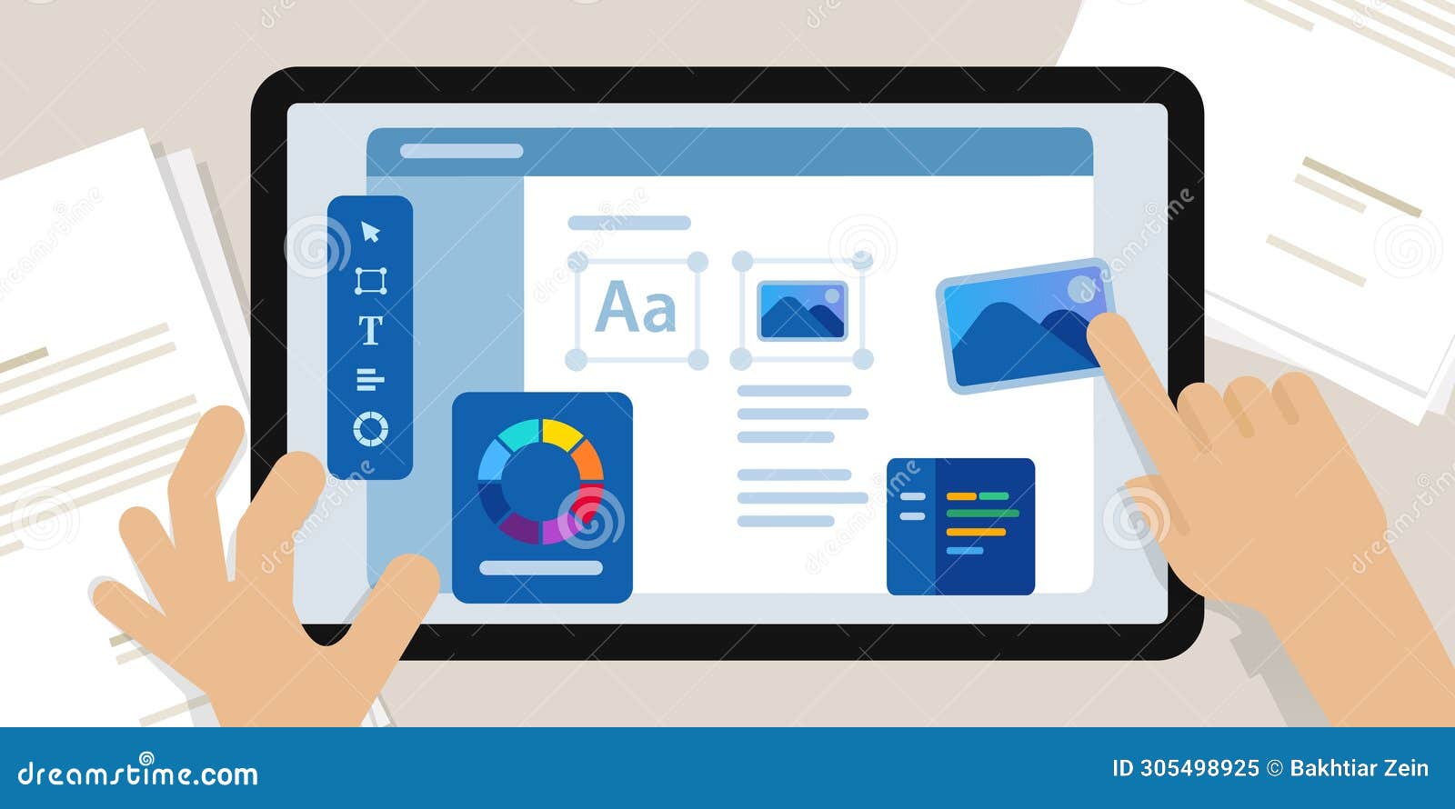 Create App Interface Concept, Vector Illustration. Application Display ...