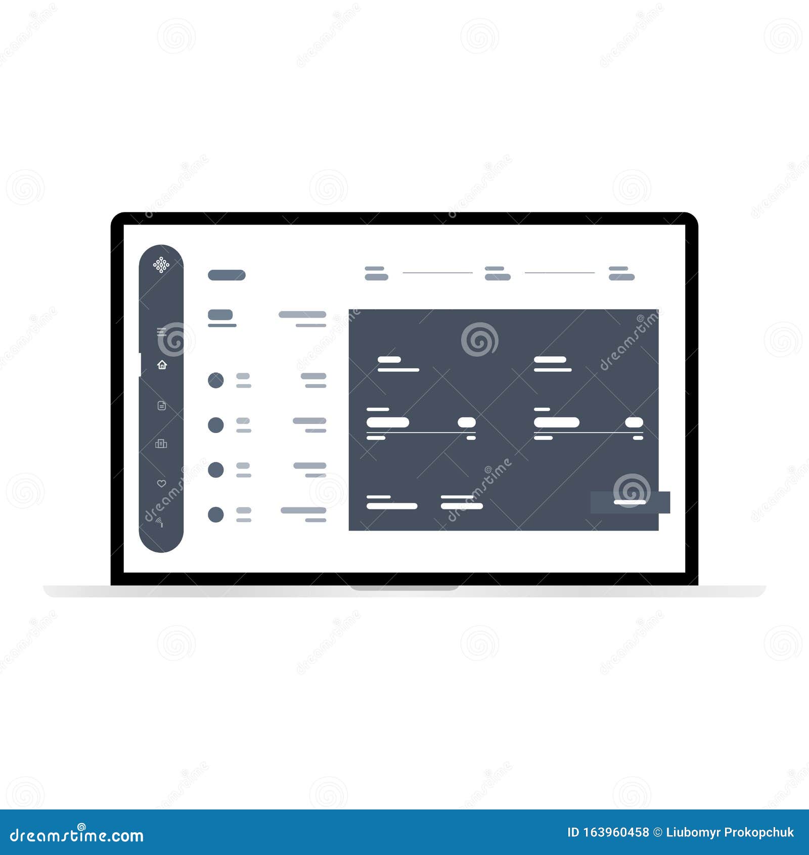 Web Design. Website Template for Laptop. Elements for Laptop and Web ...