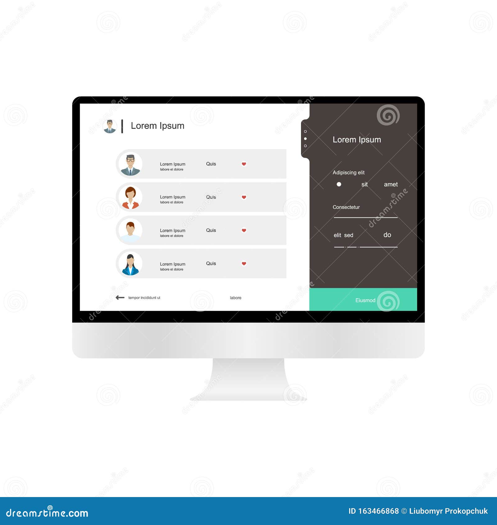 Web Design. Website Template for Monitor. Elements for Monitor and Web ...