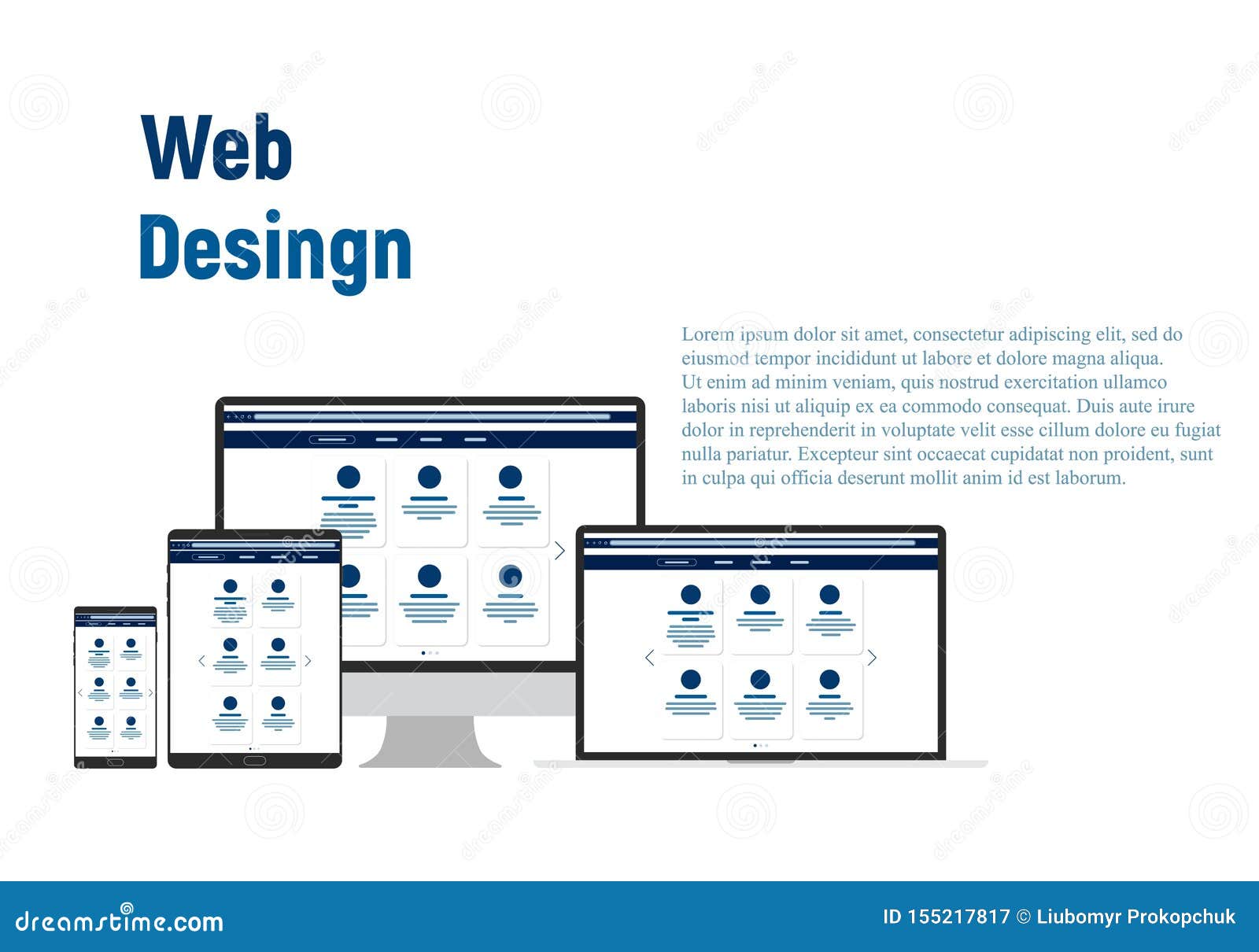 Web Design. Website Template for Monitor, Laptop, Tablet, Phone ...