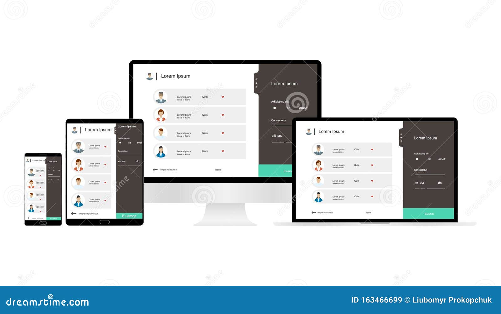 Web Design. Website Template for Monitor, Laptop, Tablet, Phone ...