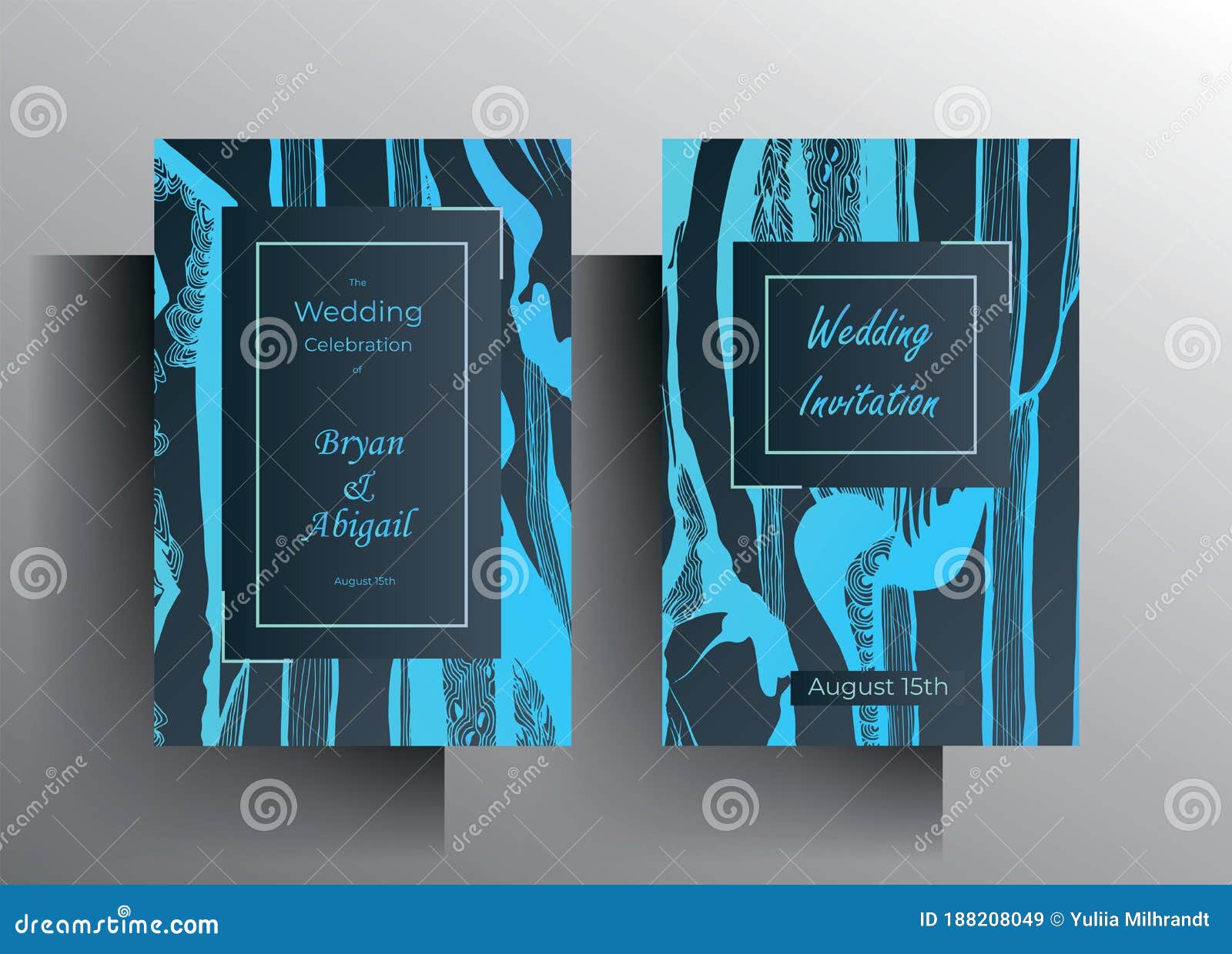 Design Wedding Invitation Card Set. a Turquoise Texture Frame Stock ...
