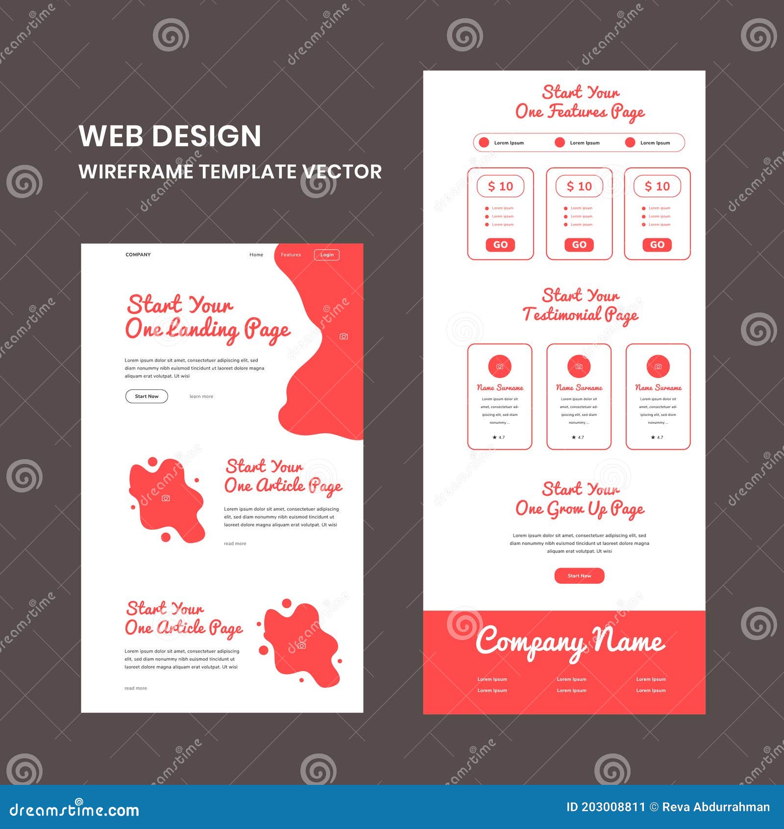 Web Design Wireframe Template Vector Editable Stock Vector ... Web Design Wireframe Template Vector Editable Stock Vector ...