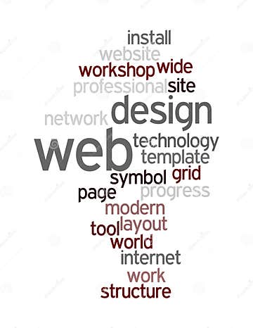 Web design word collage stock vector. Illustration of words - 13614624