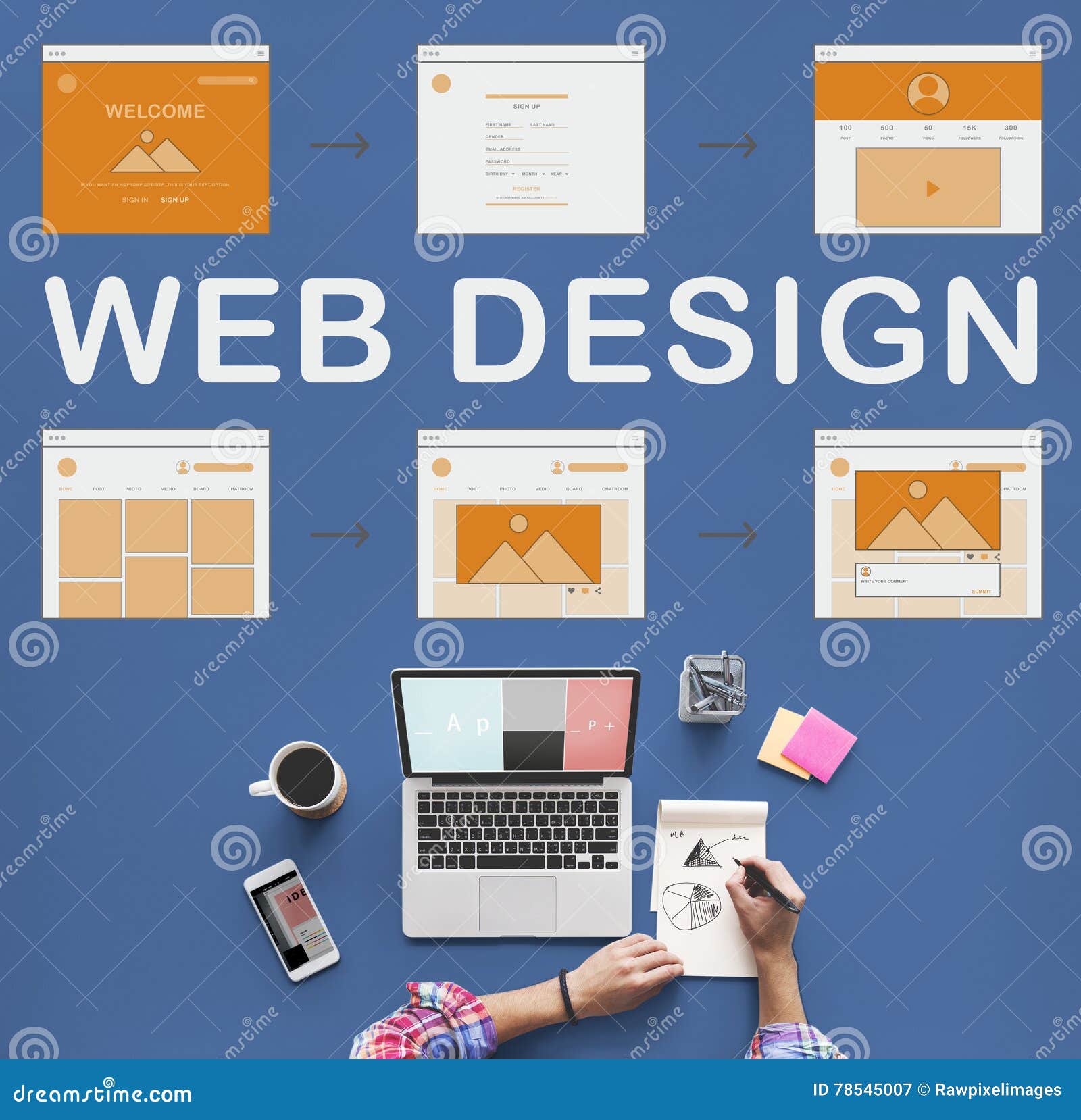 Web Design Work Website Development Concept Stock Image - Image of ...
