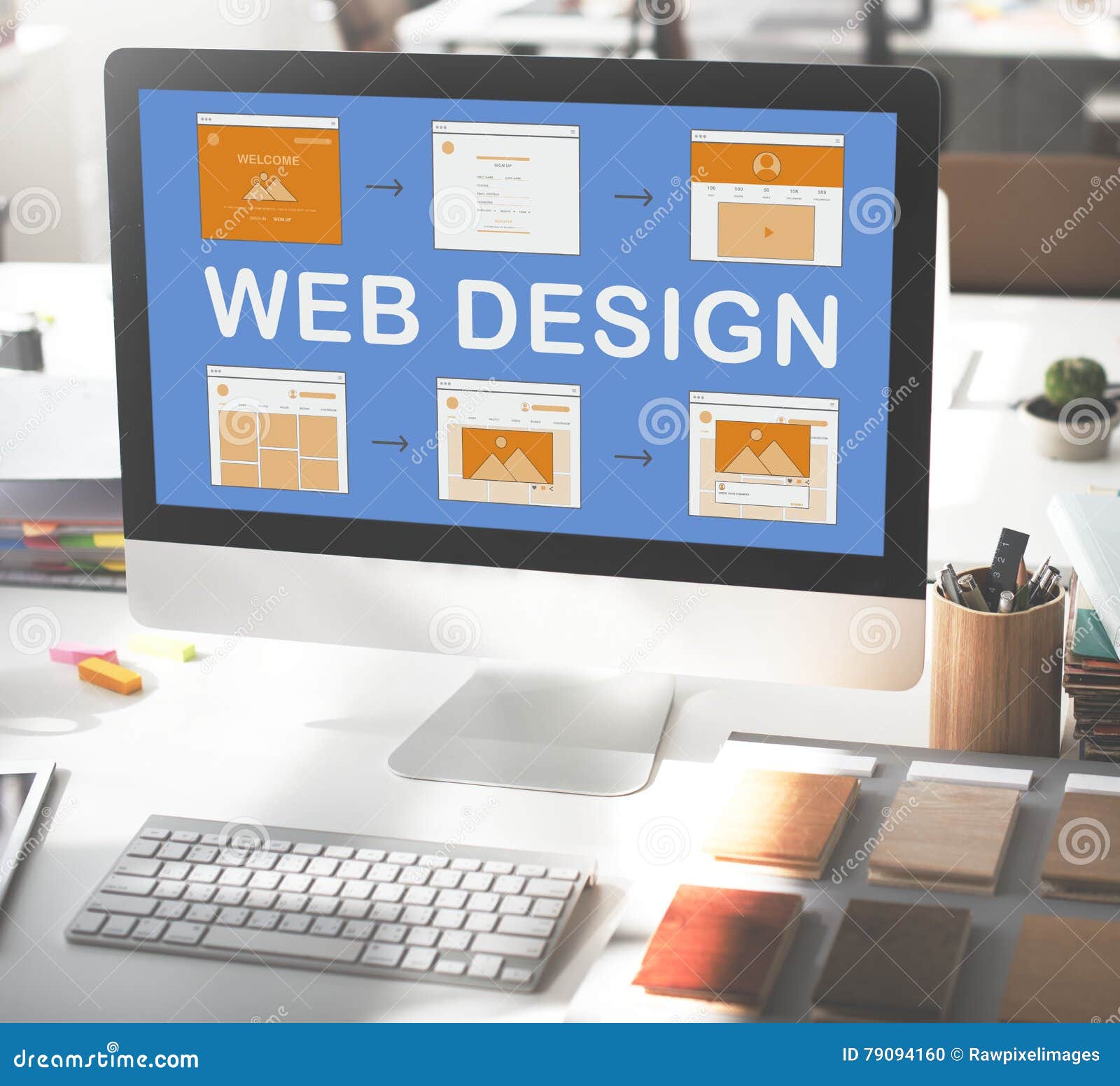 Web Design Work Website Development Concept Stock Photo - Image of ...