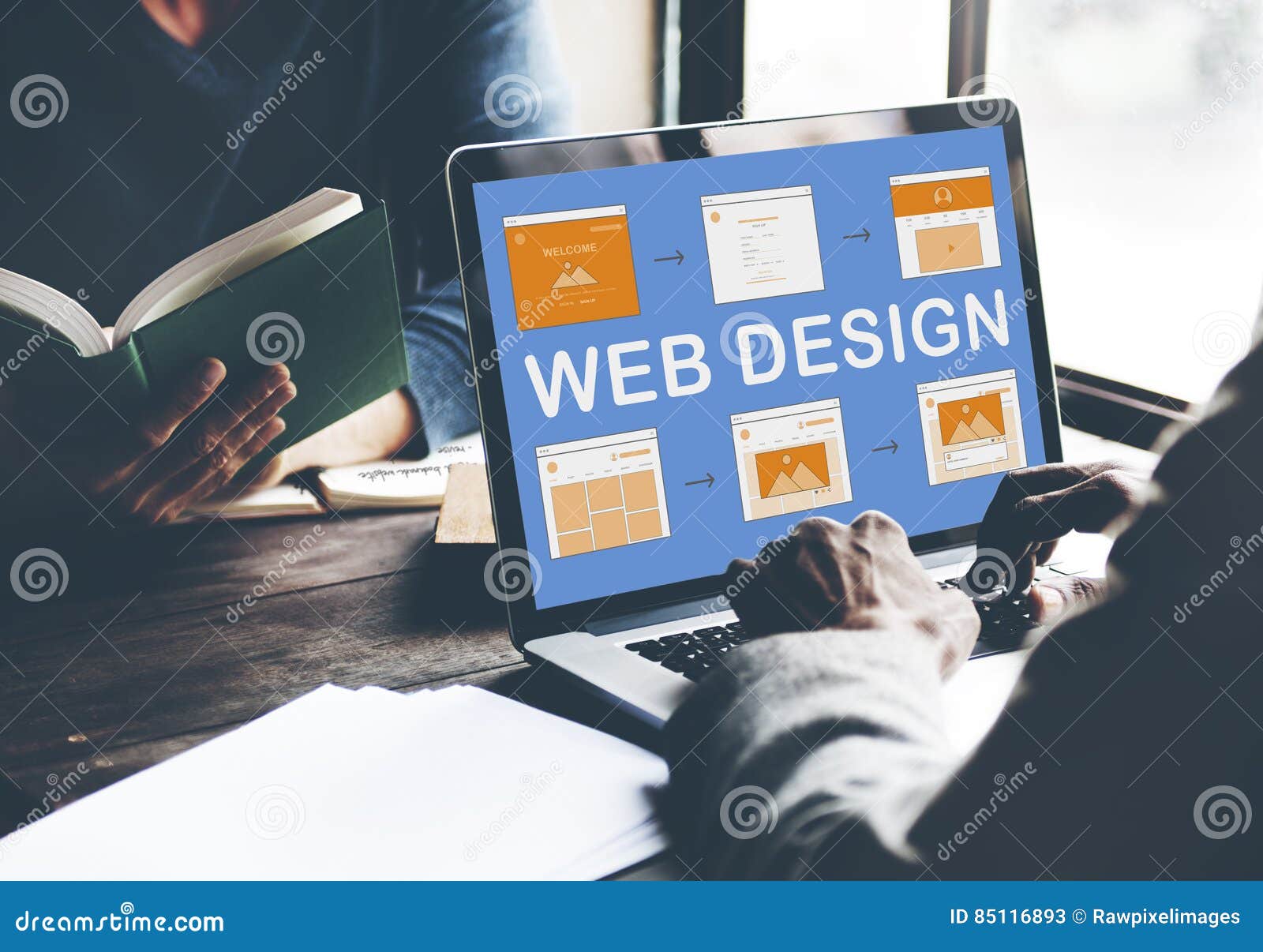 Web Design Work Website Development Concept Stock Image - Image of book ...