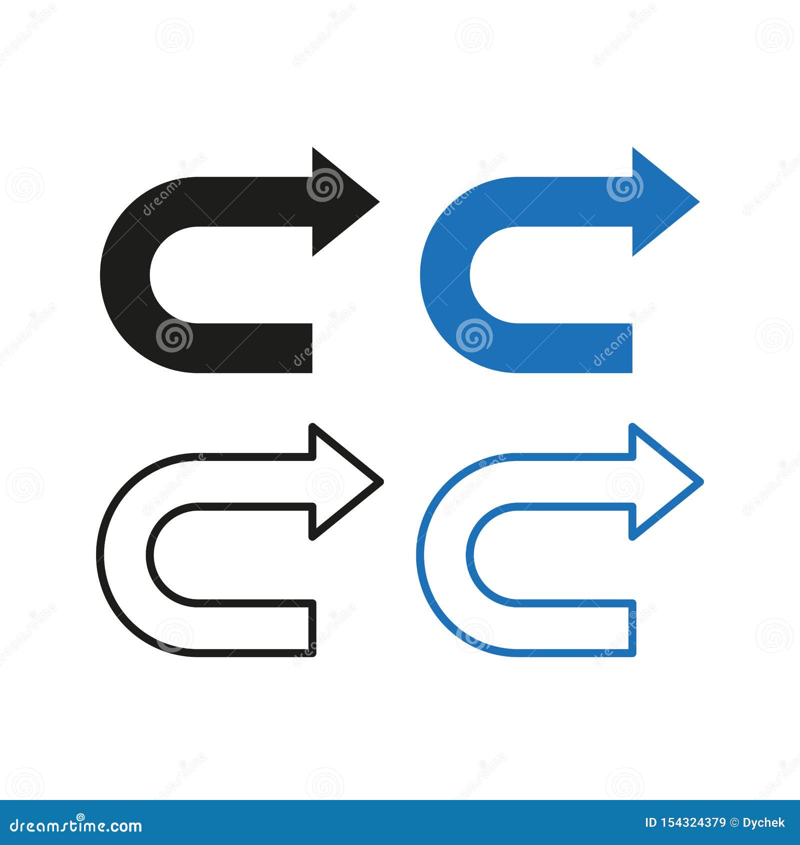 Turn Arrow Icon. Simple Linear Vector Illustration Stock Vector ...