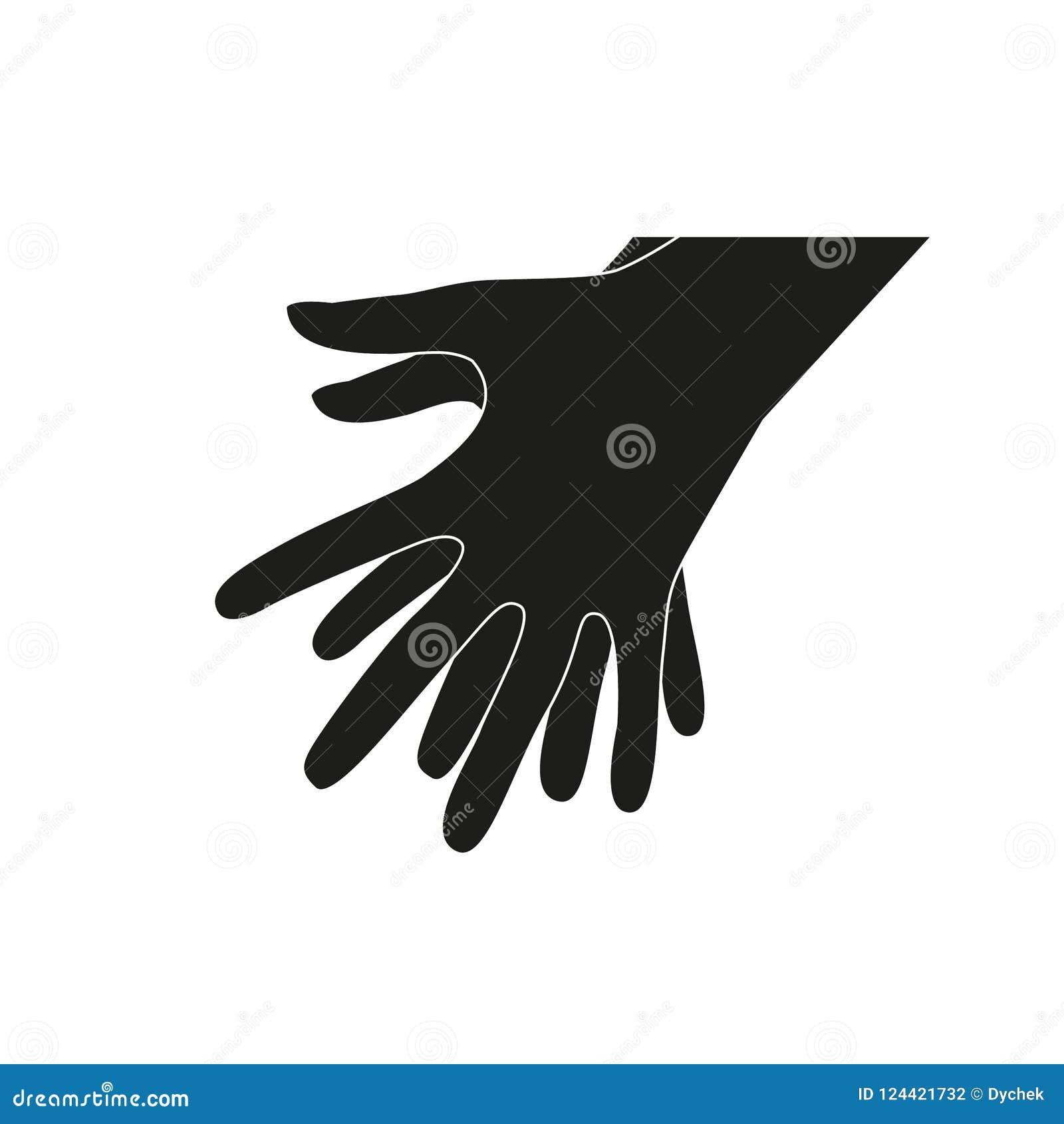 Hand Icon in Hand. Simple Vector Illustration on White Background ...