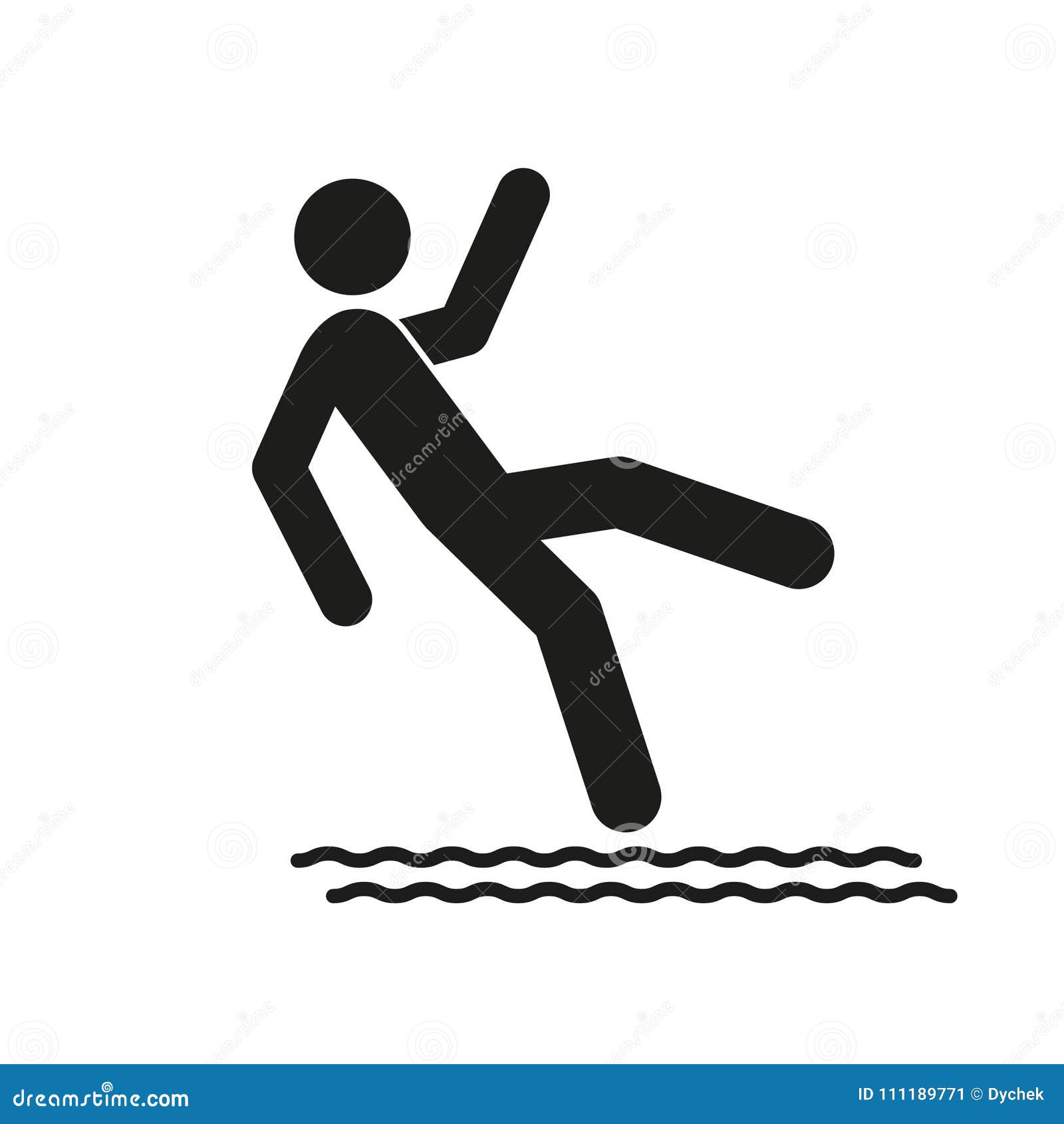 Icon, the falling man. stock vector. Illustration of active - 111189771