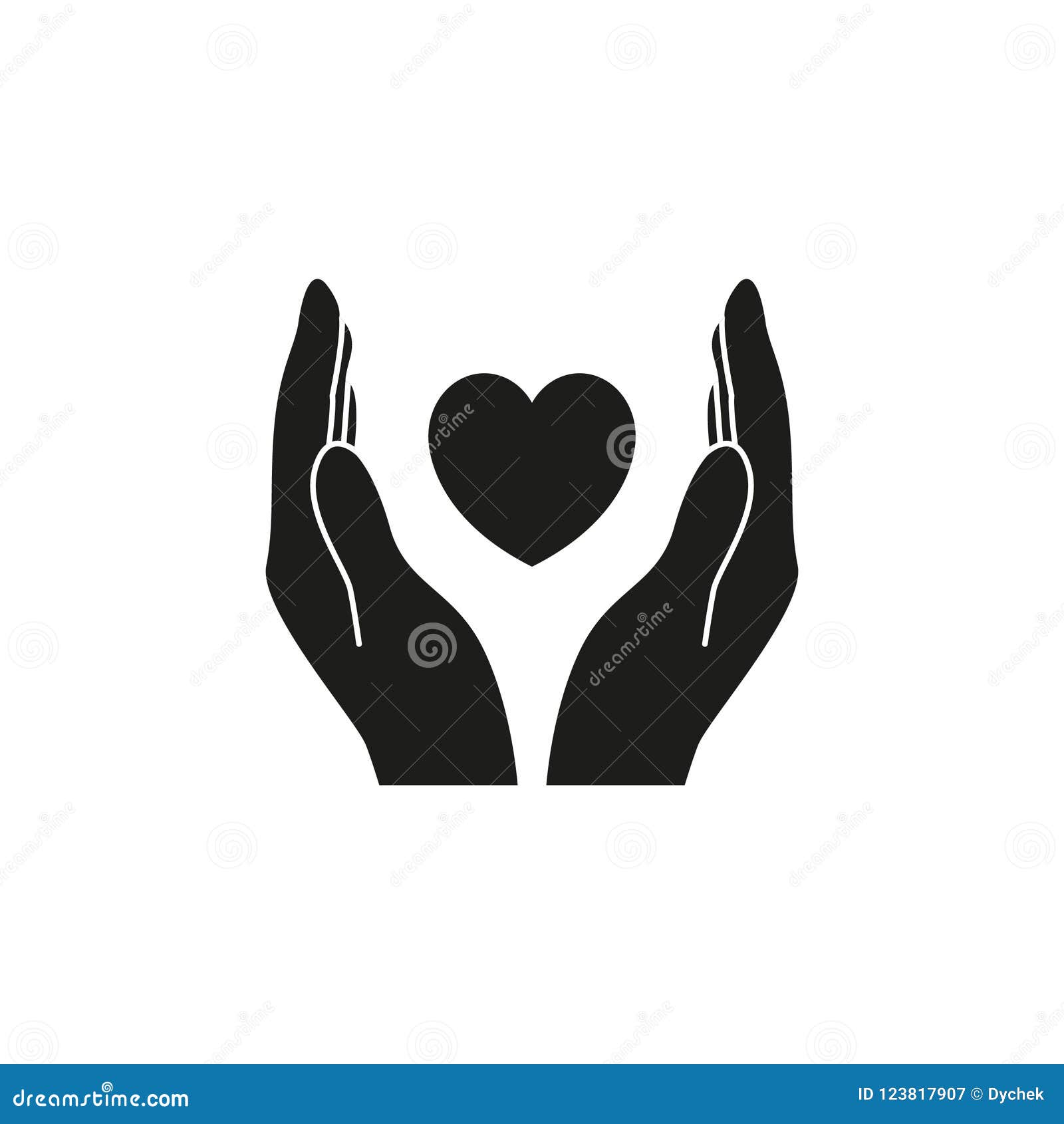 Icon Hands Guarding the Heart. Simple Vector Illustration. Stock Vector ...