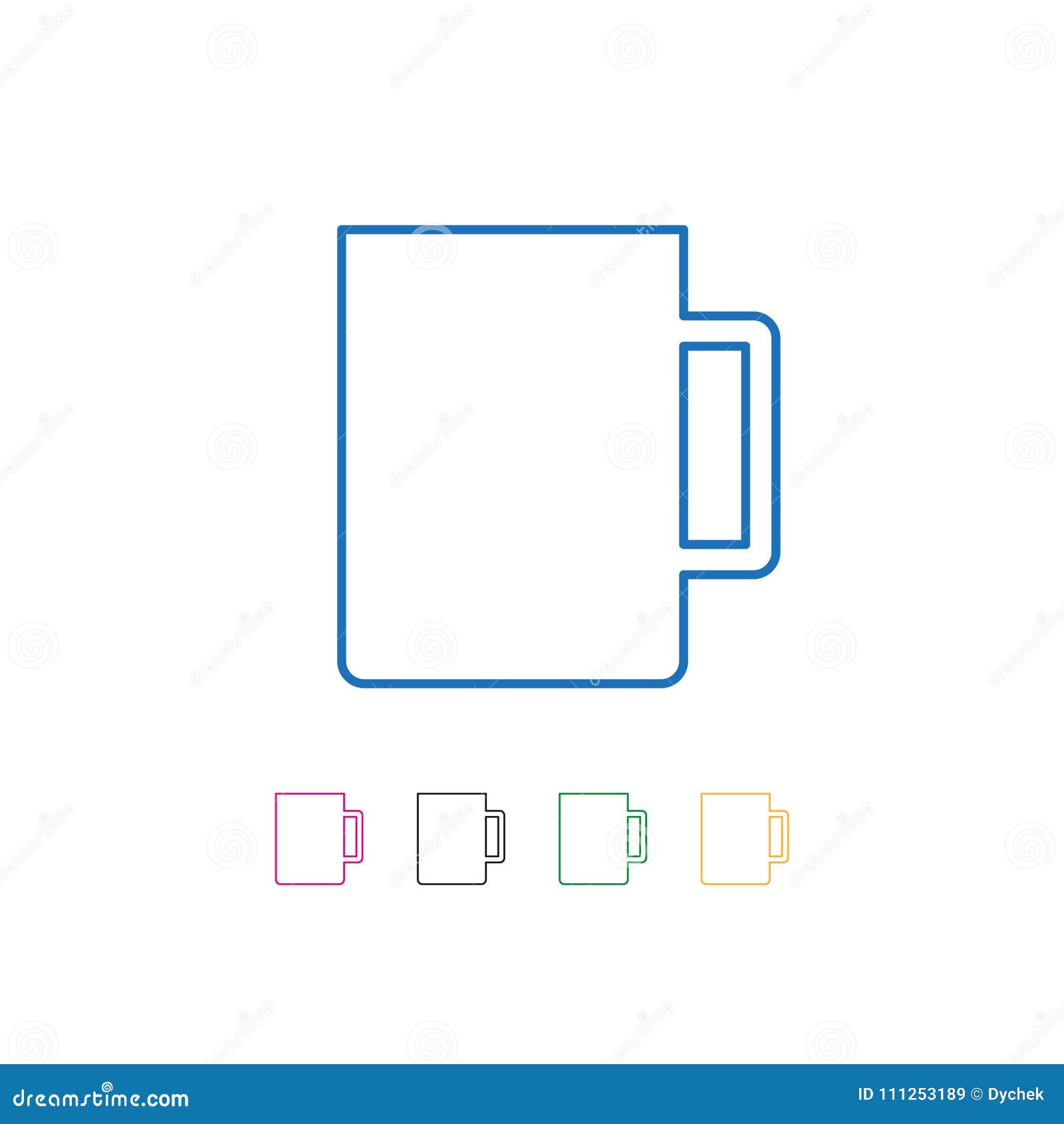 Linear Mug Icon. Vector Illustration. Stock Vector - Illustration of ...
