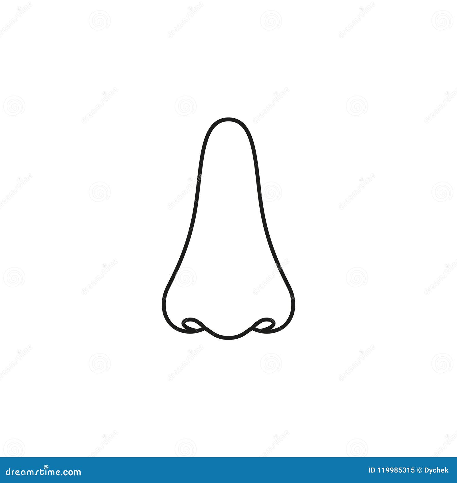 Nose Icon. Linear Vector Illustration. Stock Vector - Illustration of ...