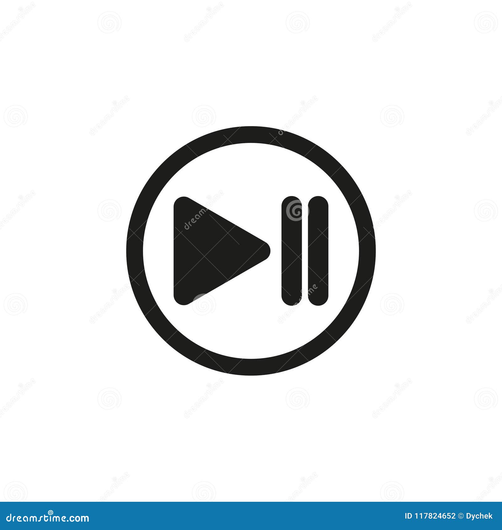Start and Pause Button Icon. Flat Vector Illustration. Stock Vector ...