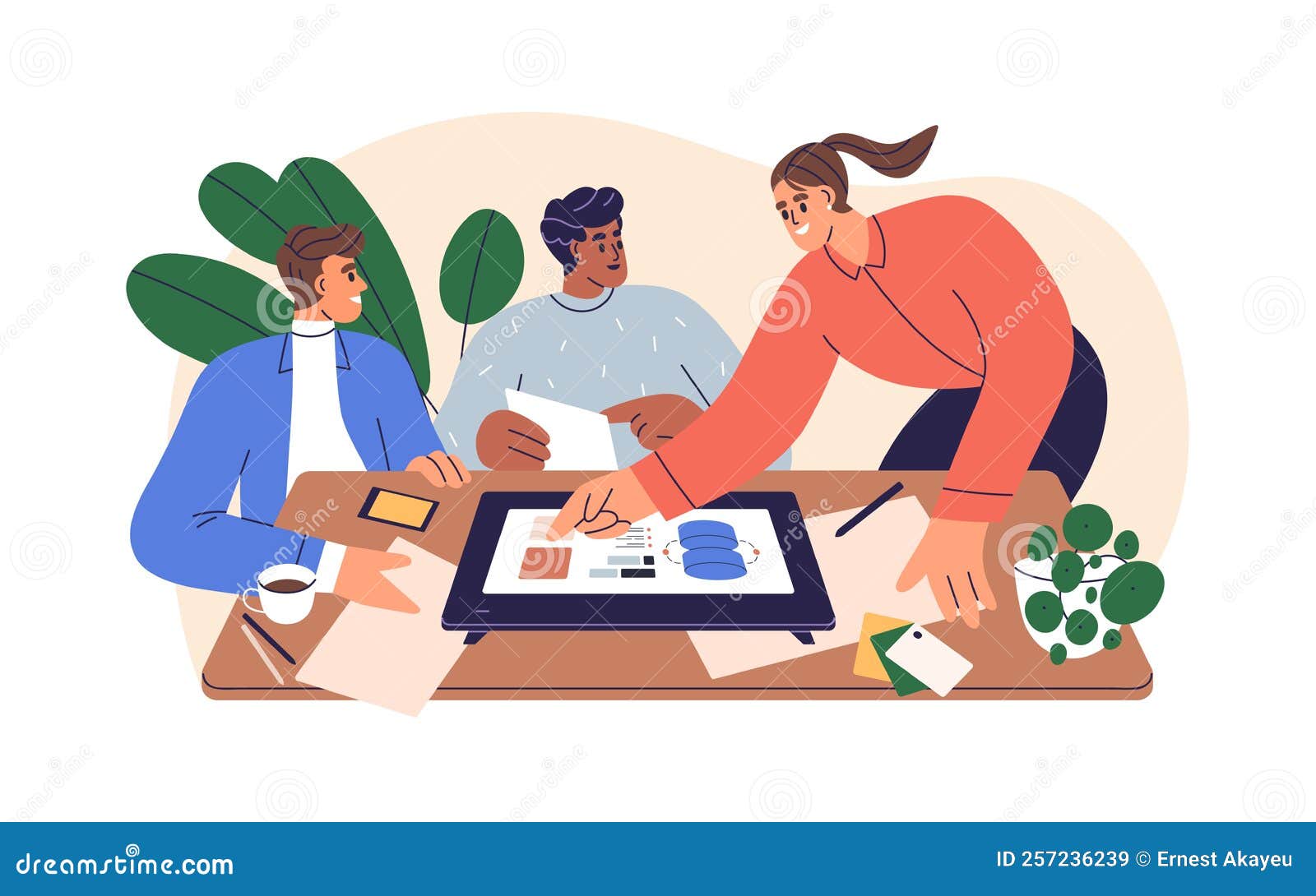 Web Designer and Clients Communication. Presenting, Discussing Digital ...