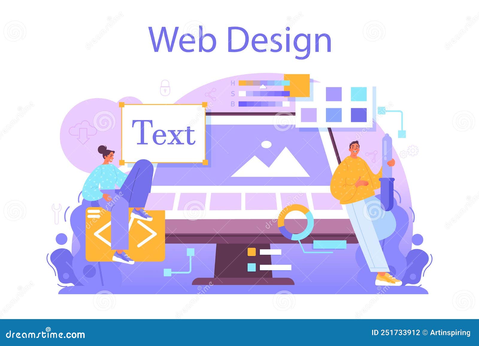Web Designer Concept. Interface and Content Design and Development ...